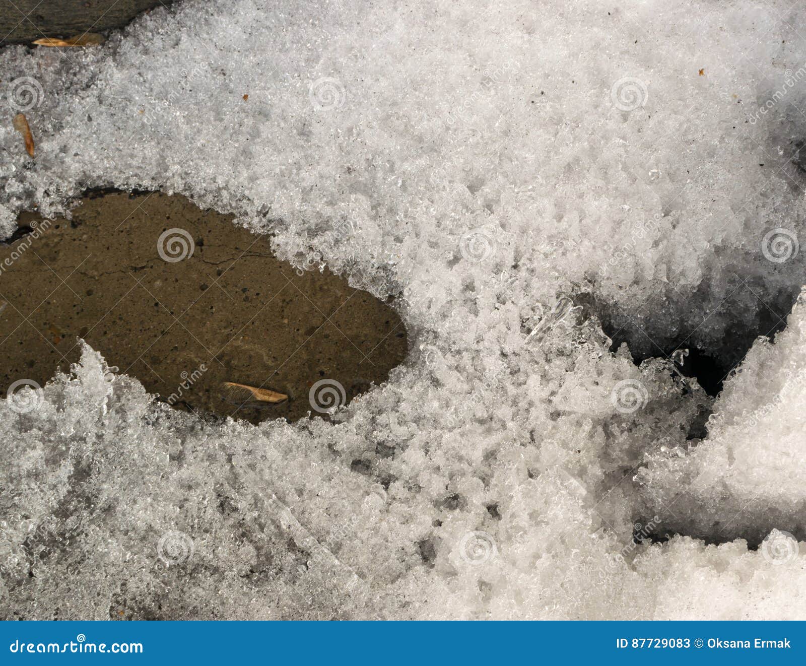 Grey Melted Snow on the Ground in Early Spring Stock Image - Image of ...