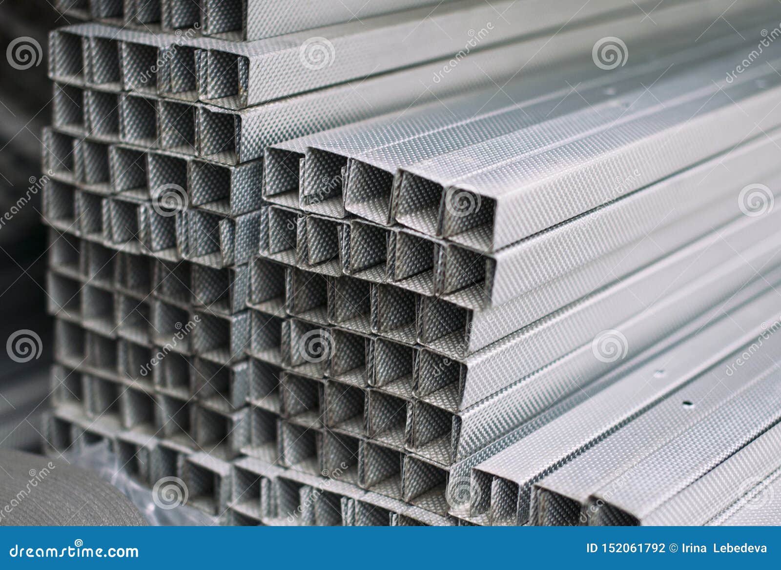 Grey Metal Aluminium Profiles of Rectangular Cross-section Stock Photo ...