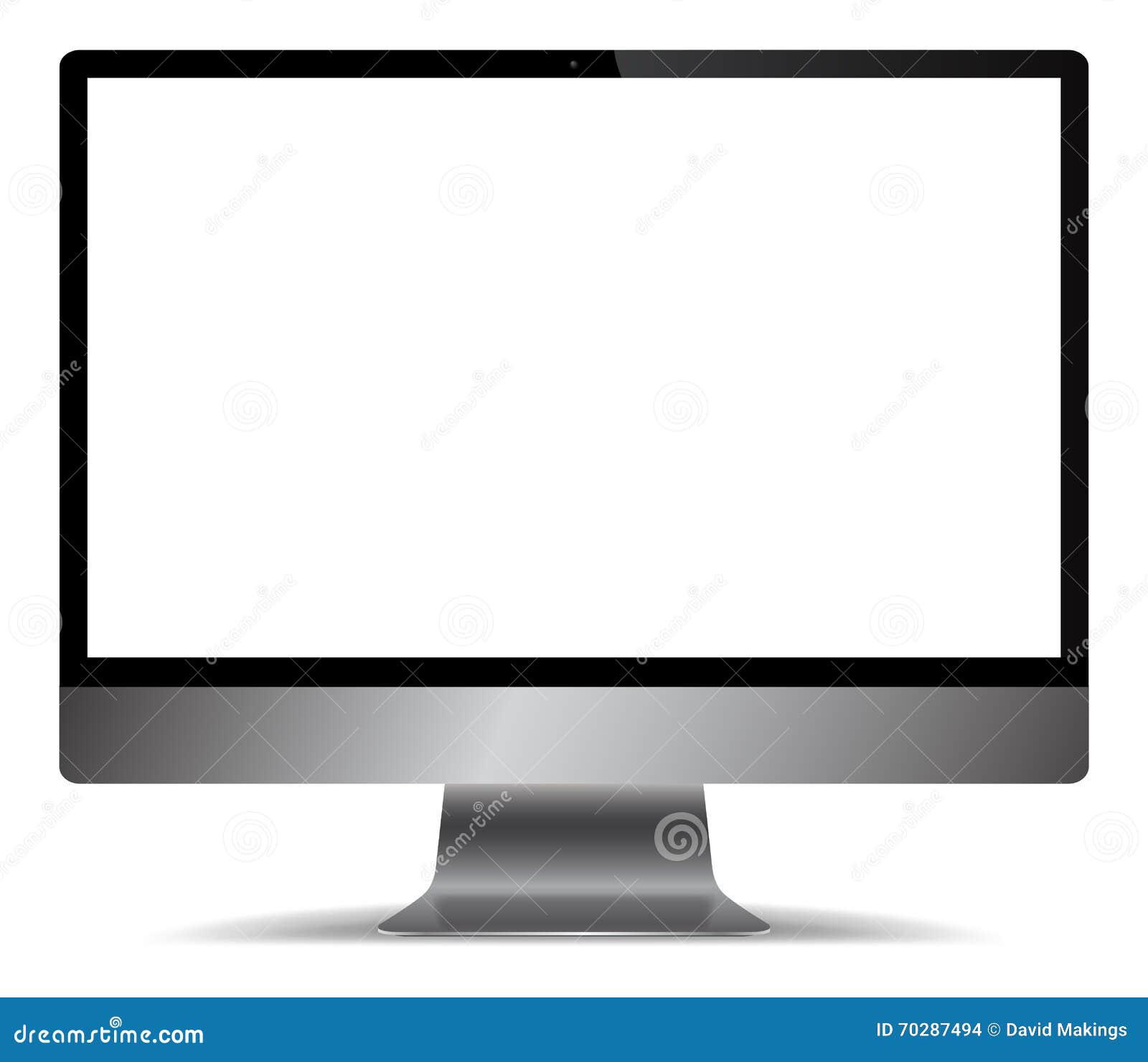 Grey Metal Computer Screen Realista Stock de ilustración - Ilustración ...