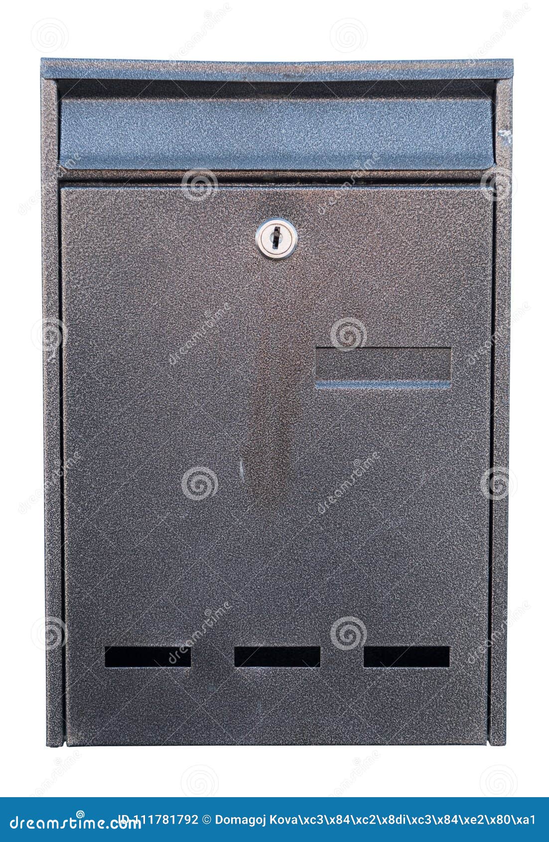 Grey Metal Mailbox Isolated on White Background. Path Saved. Stock ...