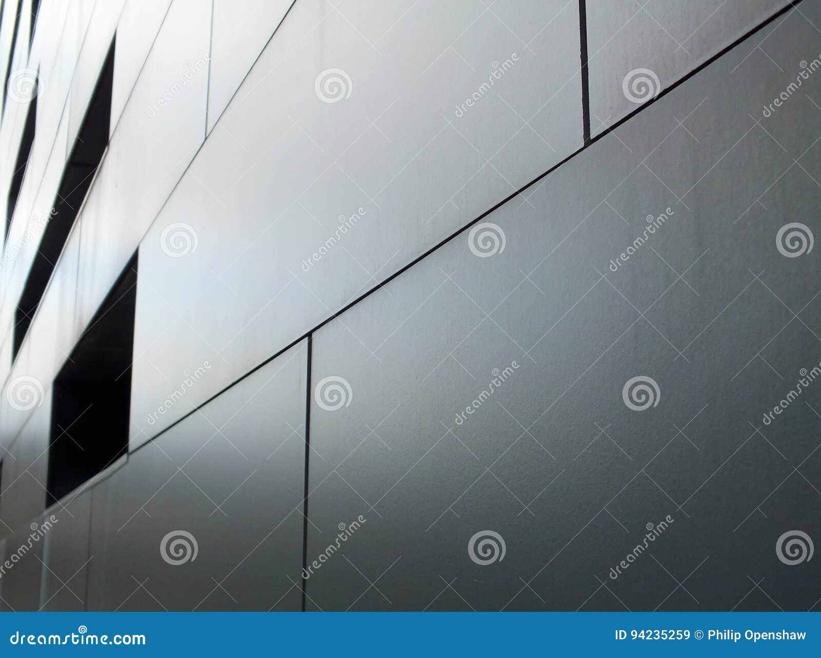 Grey Metallic Cladding on Modern Industrial Building Stock Image ...