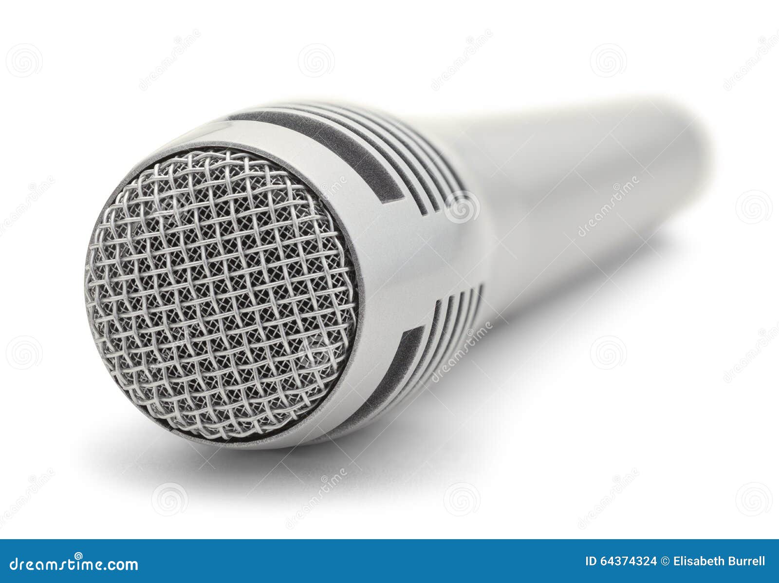 Grey Microphone stock photo. Image of wireless, broadcasting - 64374324