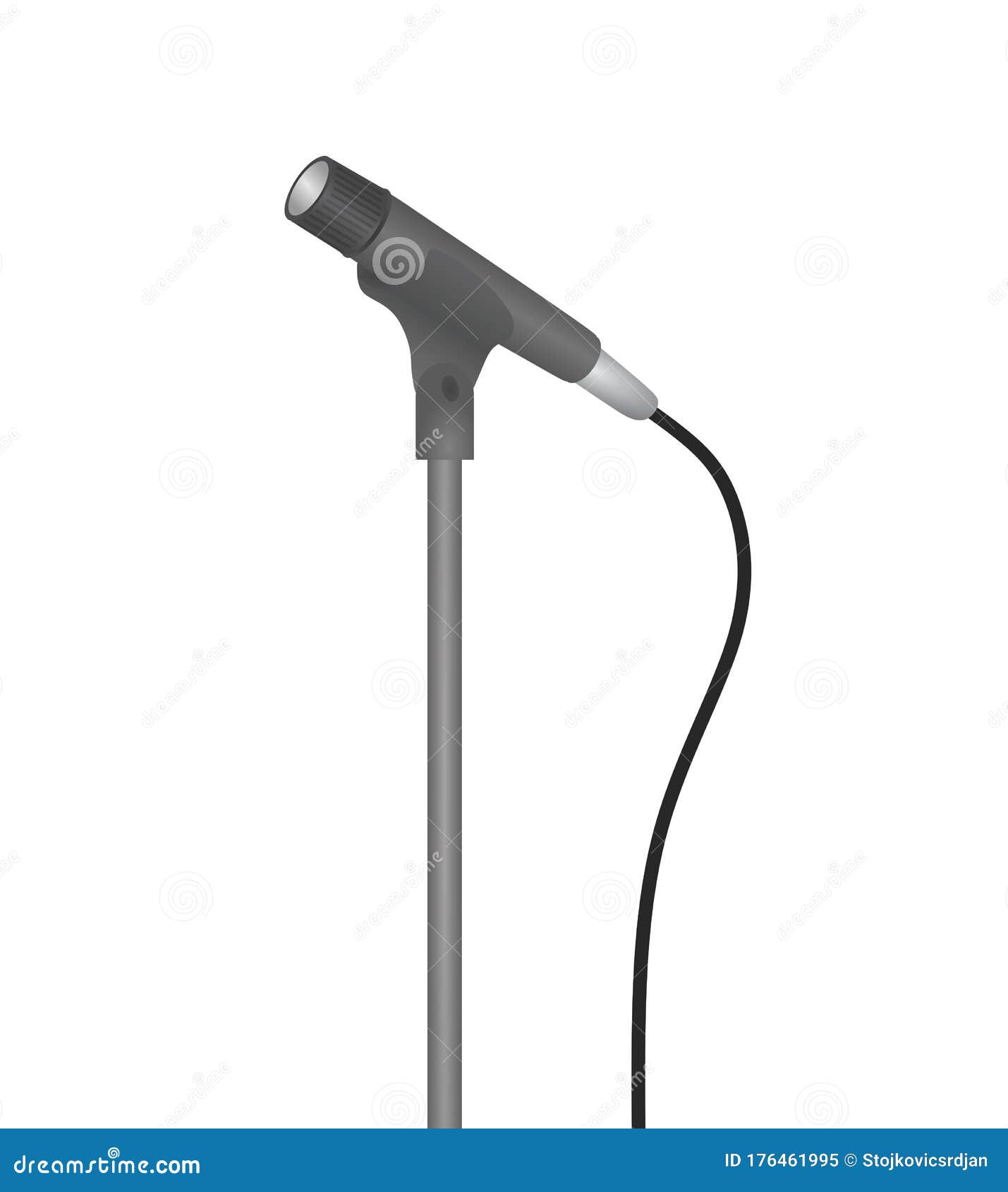 Grey microphone stand stock vector. Illustration of entertainment ...