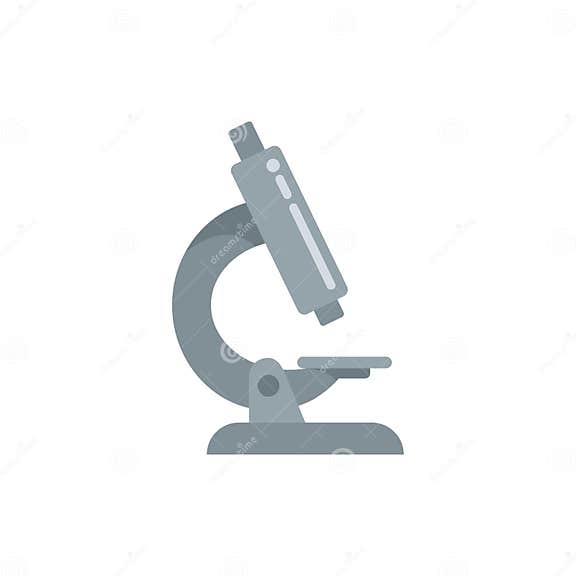 Grey Microscope Standing on a White Background Stock Illustration ...