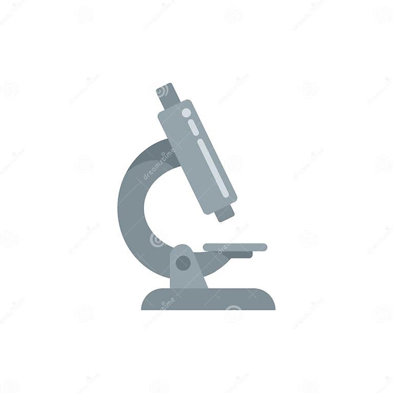 Grey Microscope Standing on a White Background Stock Illustration ...