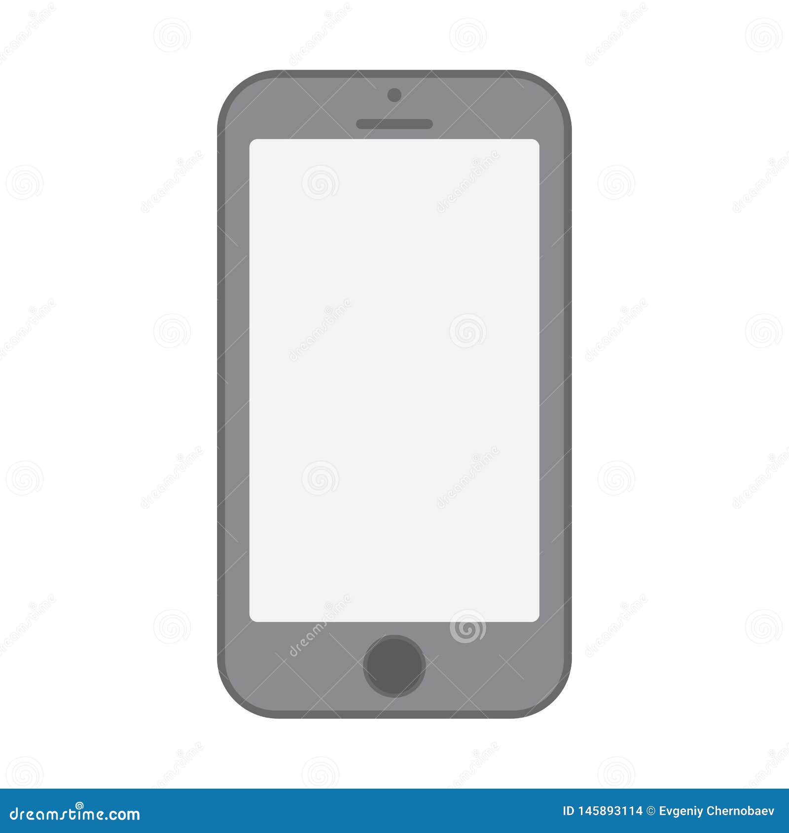 Grey Mobile Phone Front View Sign Vector Eps10. Grey Smartphone Icon on ...