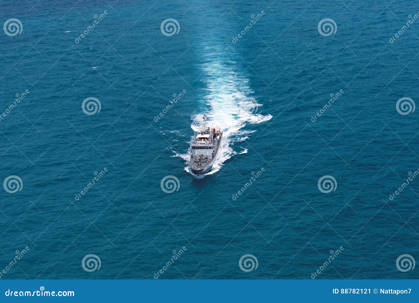 Grey Modern Warship Aerial View Stock Image - Image of military, navy ...