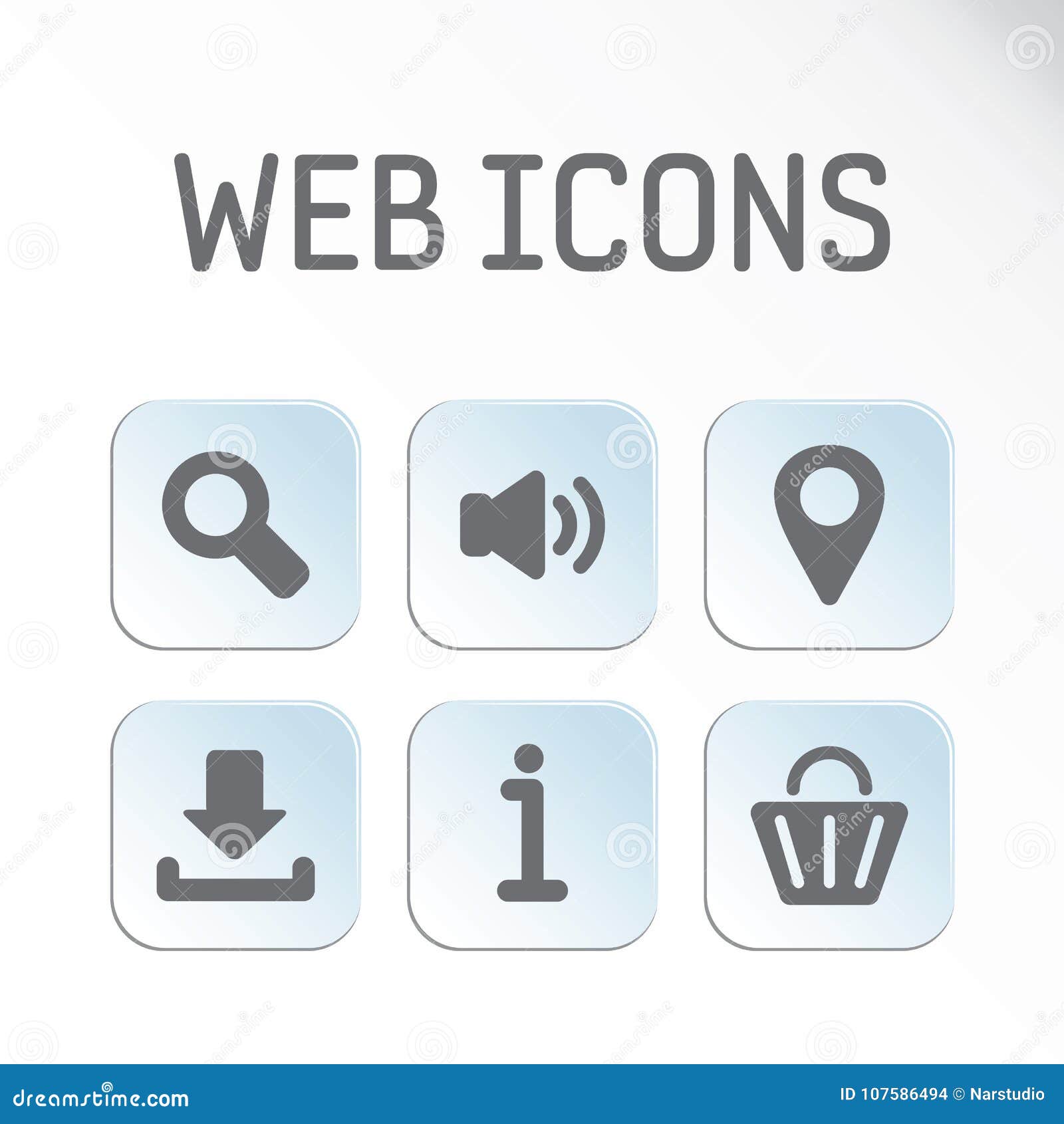 Set of web icons. stock vector. Illustration of internet - 107586494