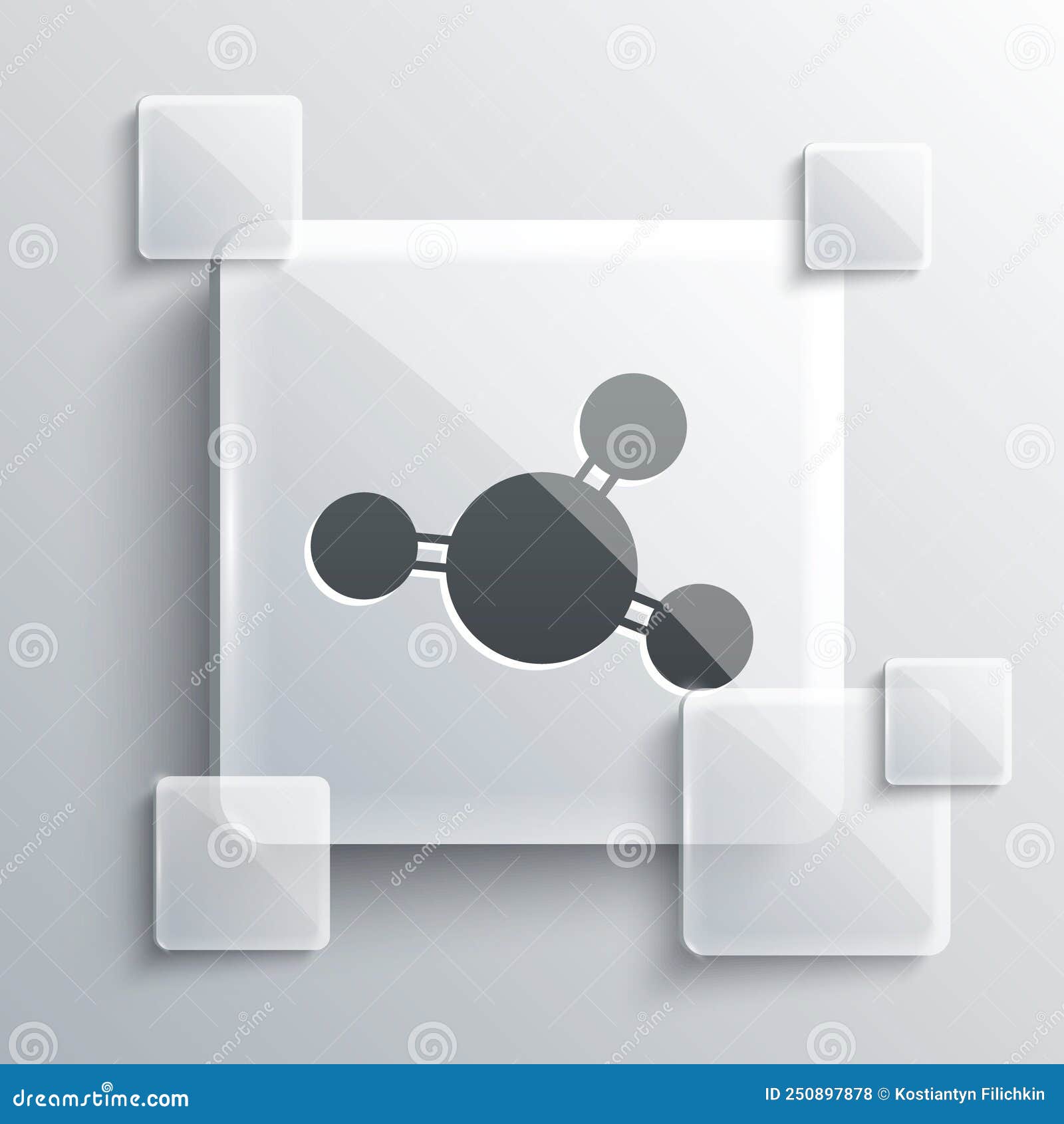 Grey Molecule Icon Isolated on Grey Background. Structure of Molecules ...