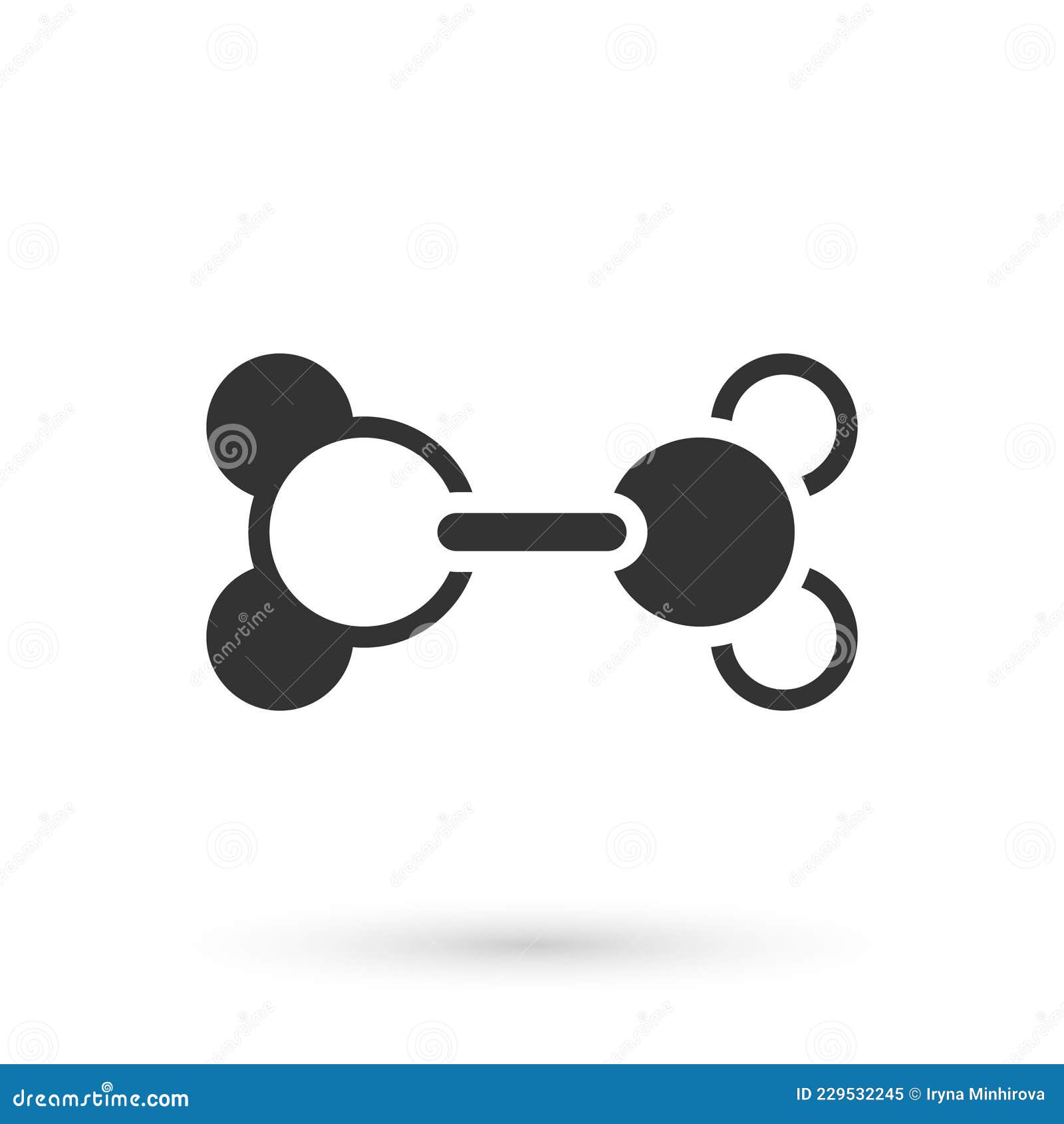 Grey Molecule Icon Isolated on White Background. Structure of Molecules ...