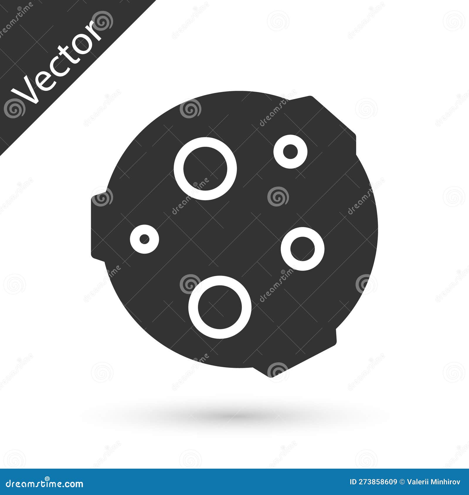 Grey Moon Icon Isolated on White Background. Vector Illustration Stock ...