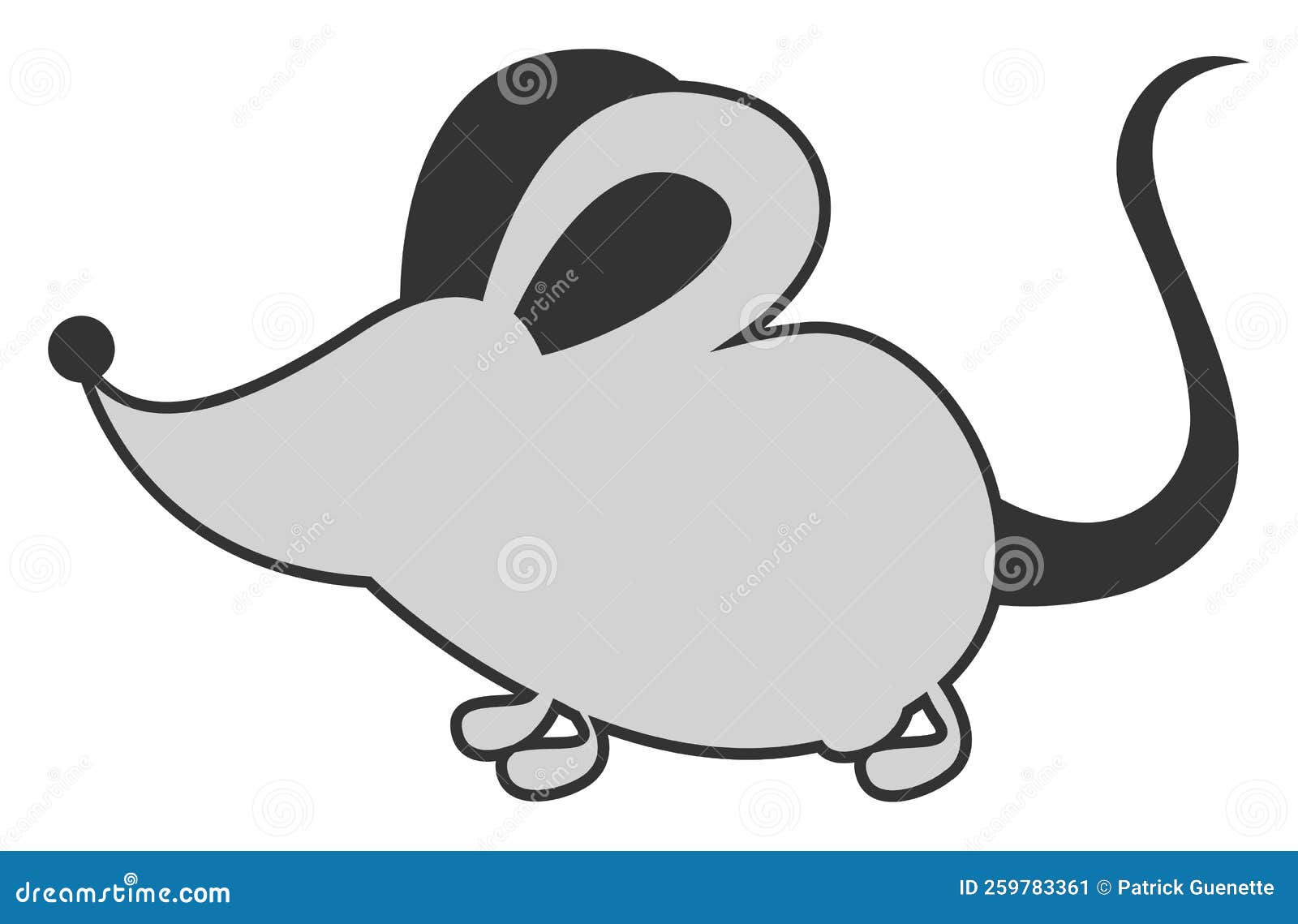 Grey mouse, icon stock vector. Illustration of mice - 259783361