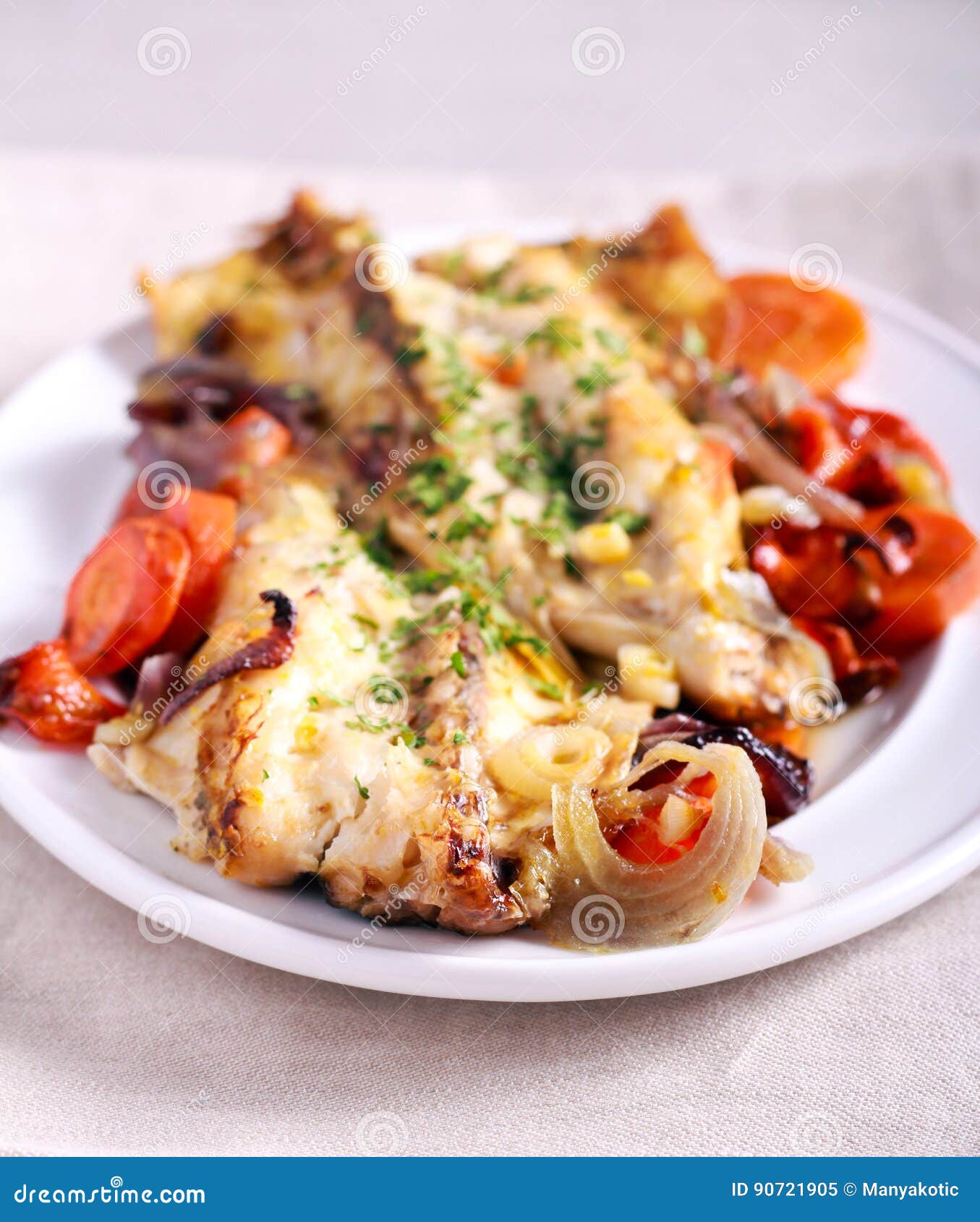 Grey Mullet Baked with Vegetables Stock Image - Image of healthy, baked ...