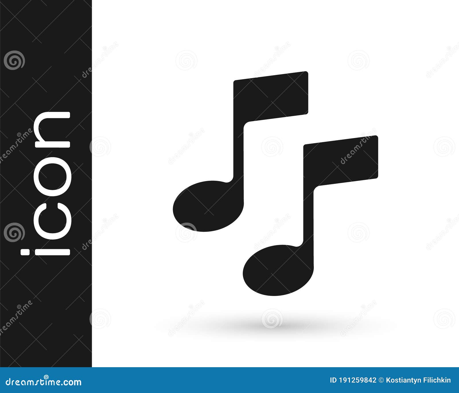 Grey Music Note, Tone Icon Isolated on White Background. Vector ...