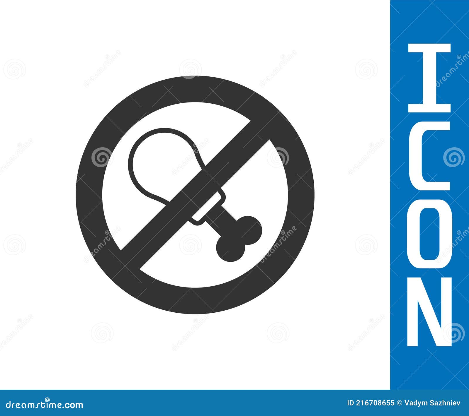 Grey No Meat Icon Isolated Grey Background. No Fast Food Allowed ...