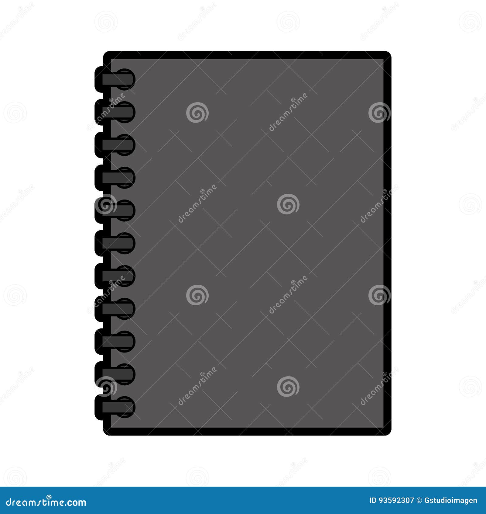 Grey notebook cartoon stock vector. Illustration of grey - 93592307