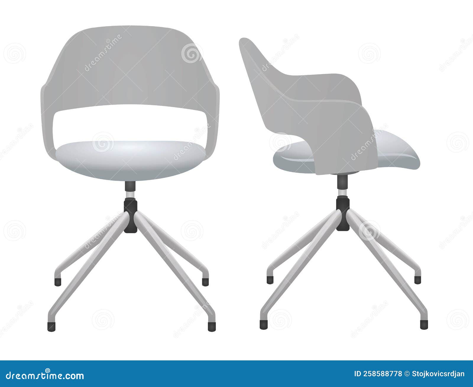 Grey office chair stock vector. Illustration of contemporary - 258588778