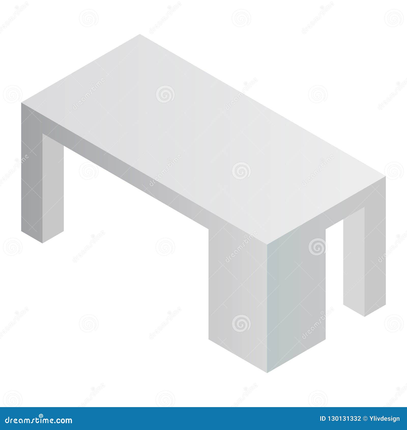 Grey Office Table Icon, Isometric Style Stock Vector - Illustration of ...