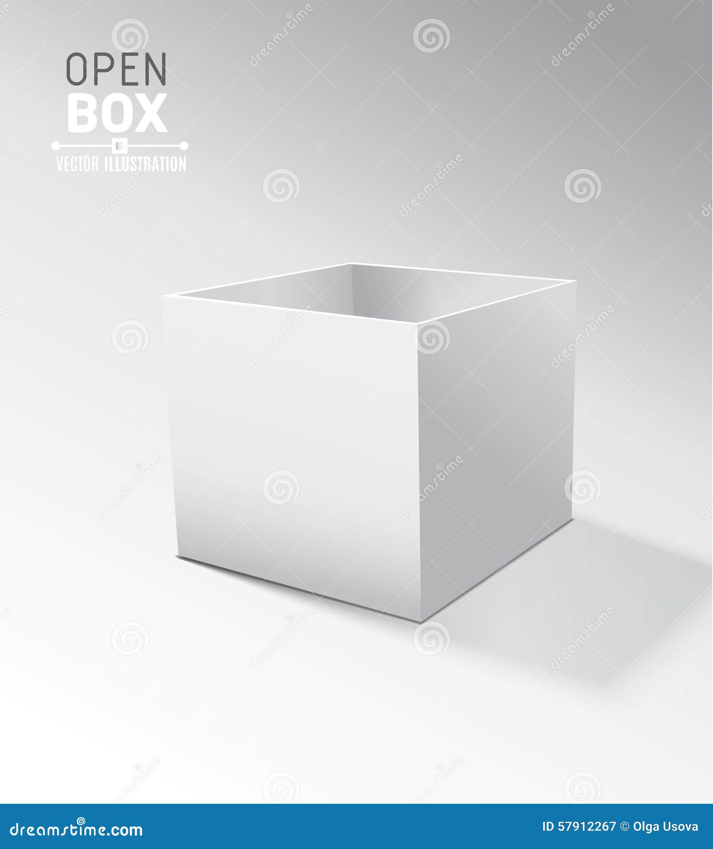 Grey Open Box with Realistic Shadows Stock Vector - Illustration of ...