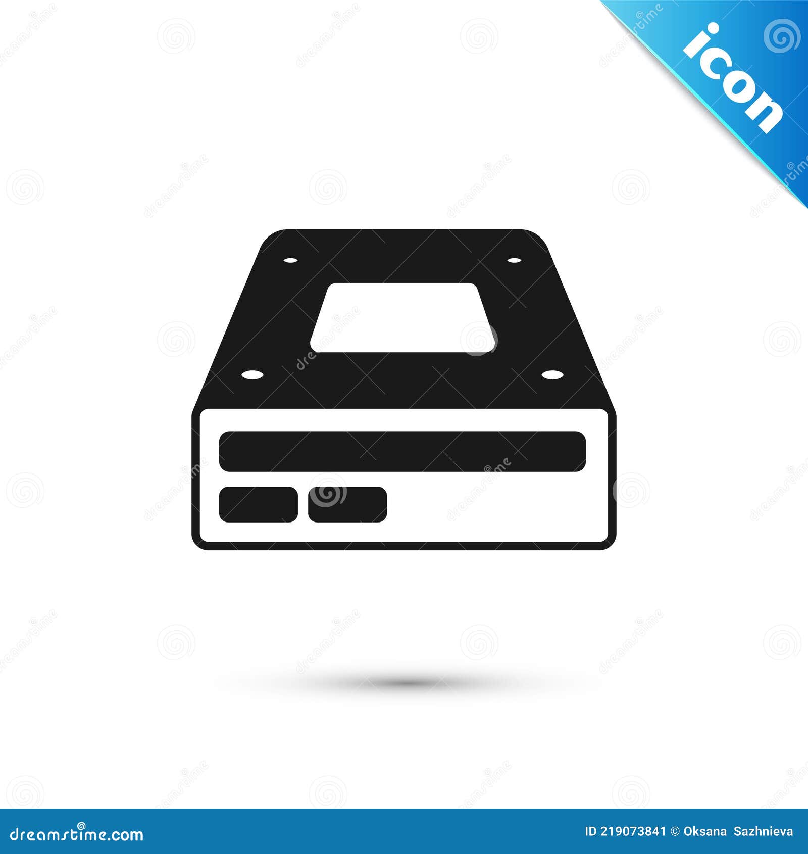 Grey Optical Disc Drive Icon Isolated on White Background. CD DVD ...