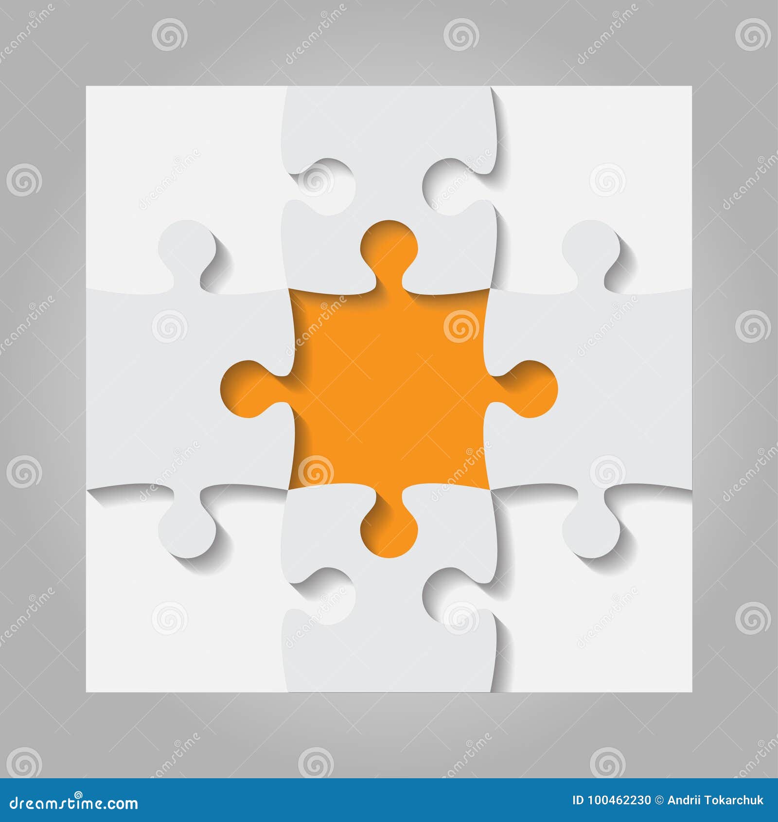 Grey Orange Puzzles Pieces - JigSaw - Vector Stock Vector ...