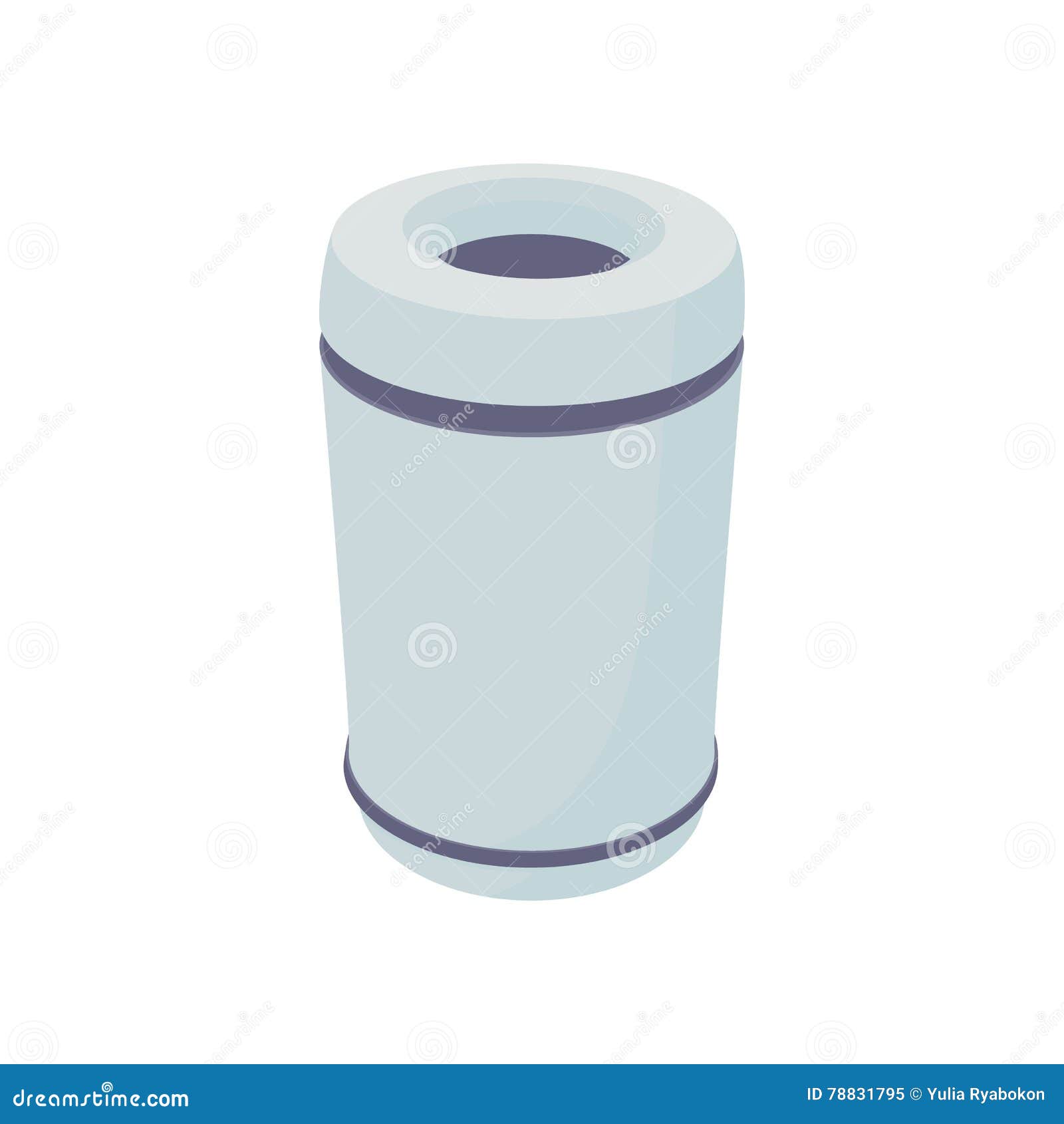 Grey Outdoor Bin Icon, Cartoon Style Stock Vector - Illustration of ...