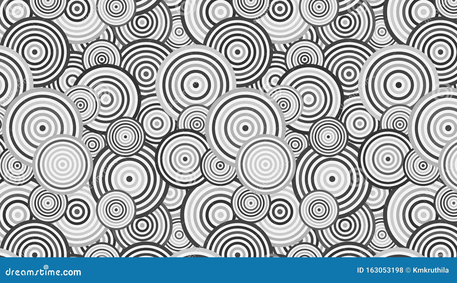 Grey Overlapping Concentric Circles Pattern Stock Vector - Illustration ...