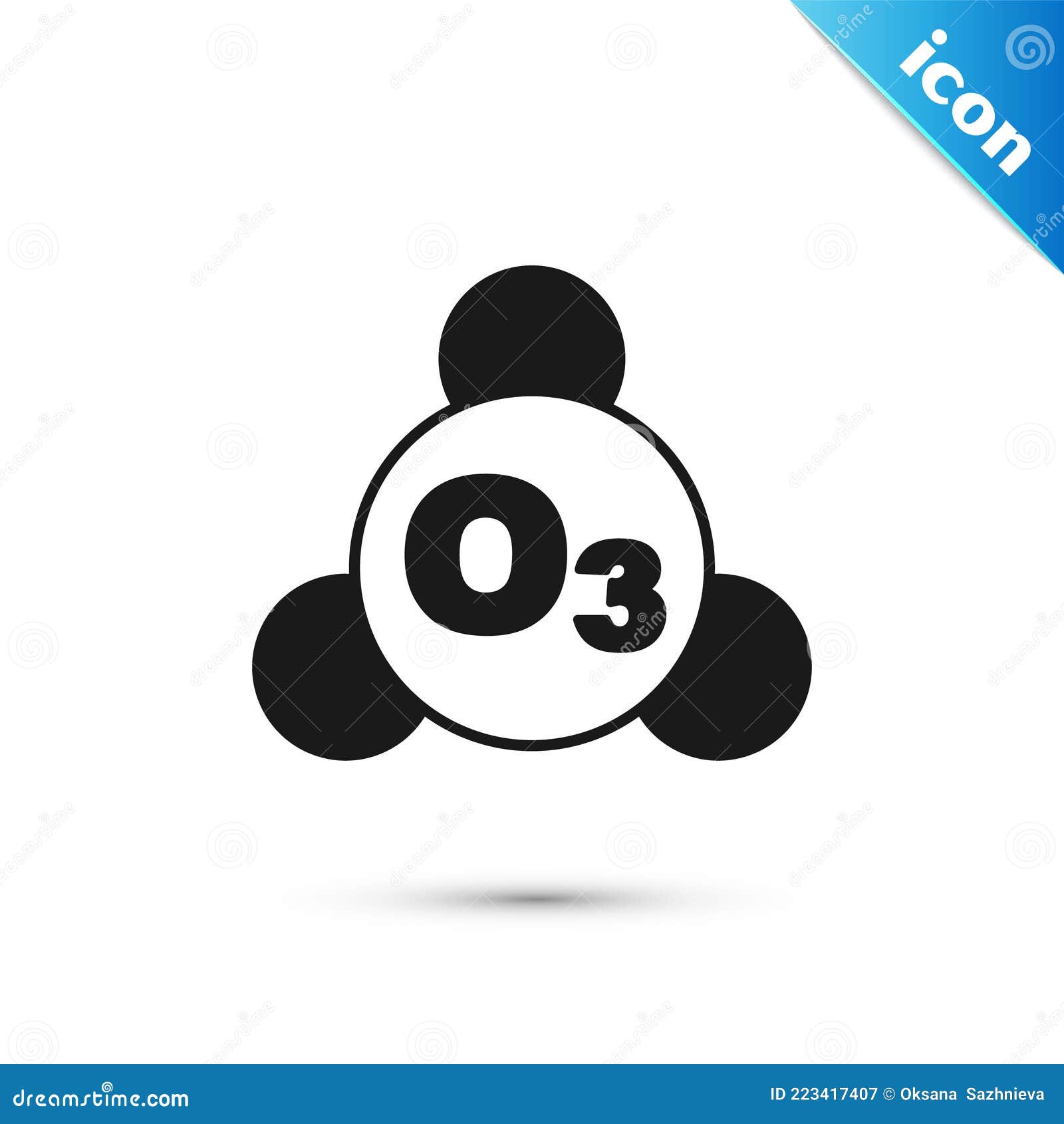 Ozone. Structural Chemical Formula And Molecule Model Of O3 Vector ...