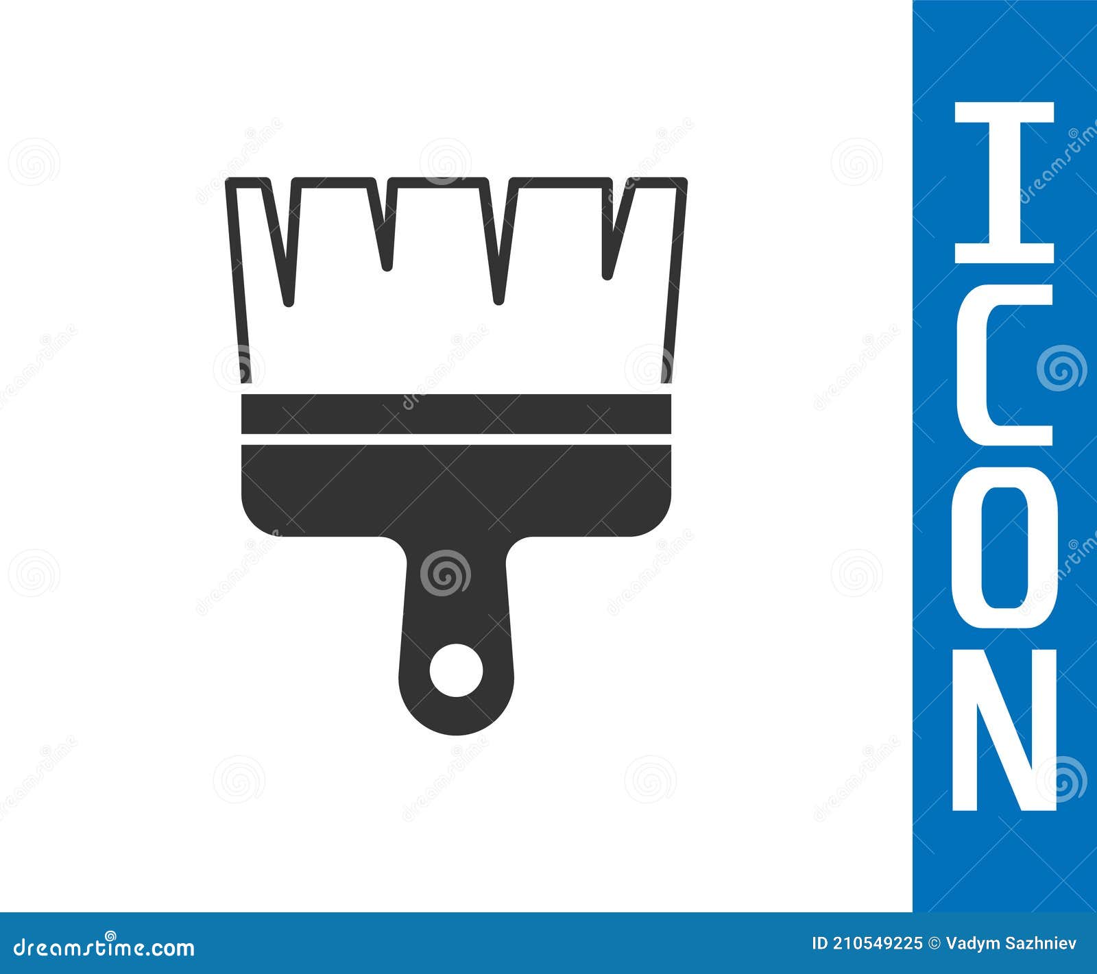 Grey Paint Brush Icon Isolated on White Background. Vector Stock Vector ...