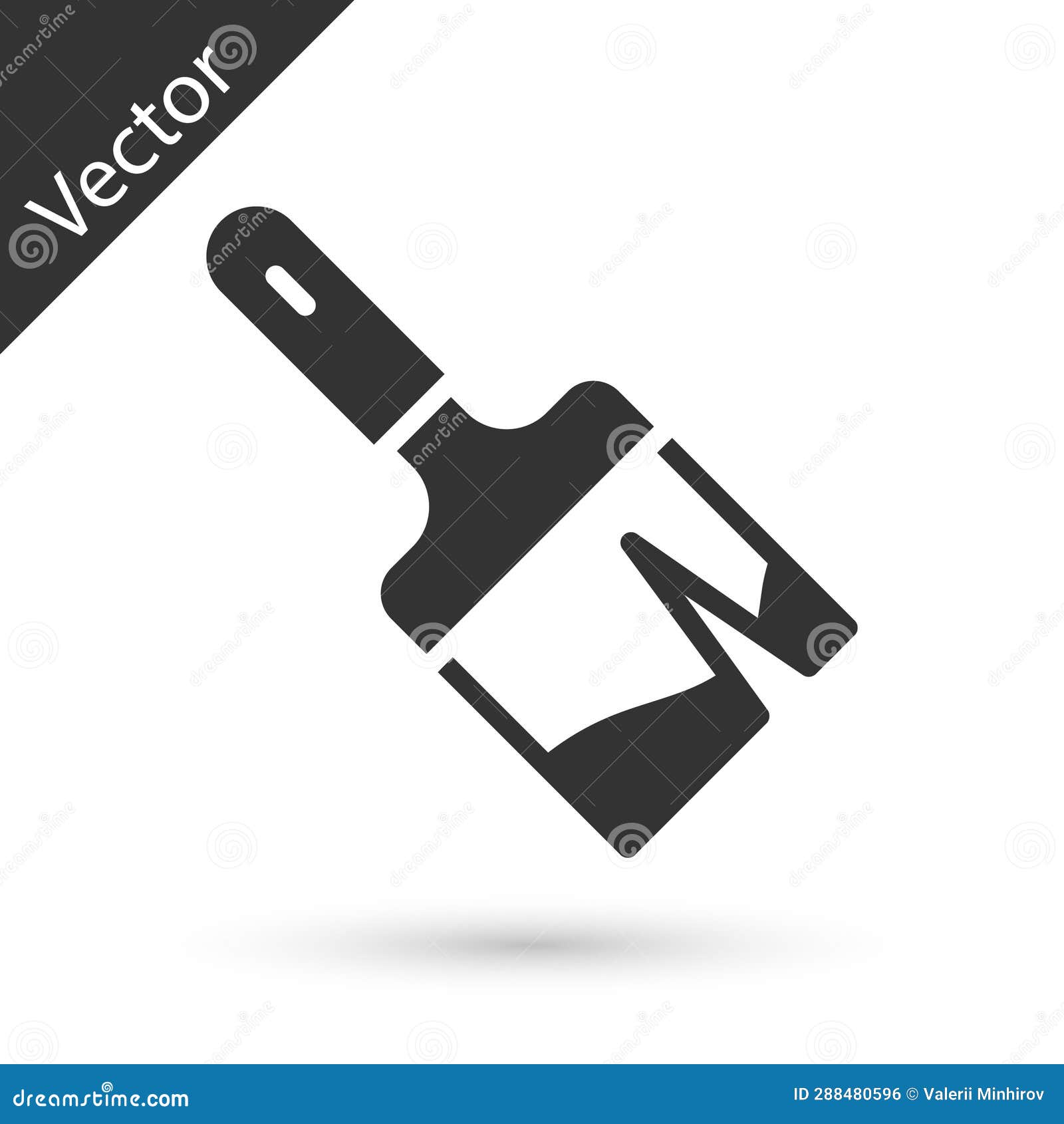 Grey Paint Brush Icon Isolated on White Background. Vector Stock ...