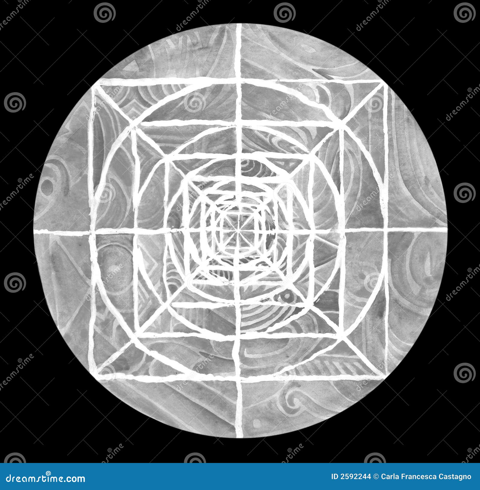 Grey Painted Mandala Picture. Image: 2592244