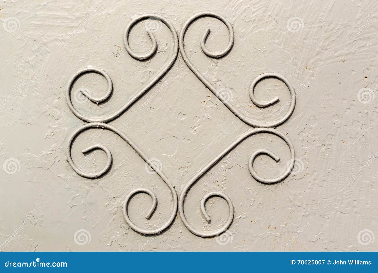 Grey Painted Wrought Iron Pattern Stock Image - Image of symmetrical ...
