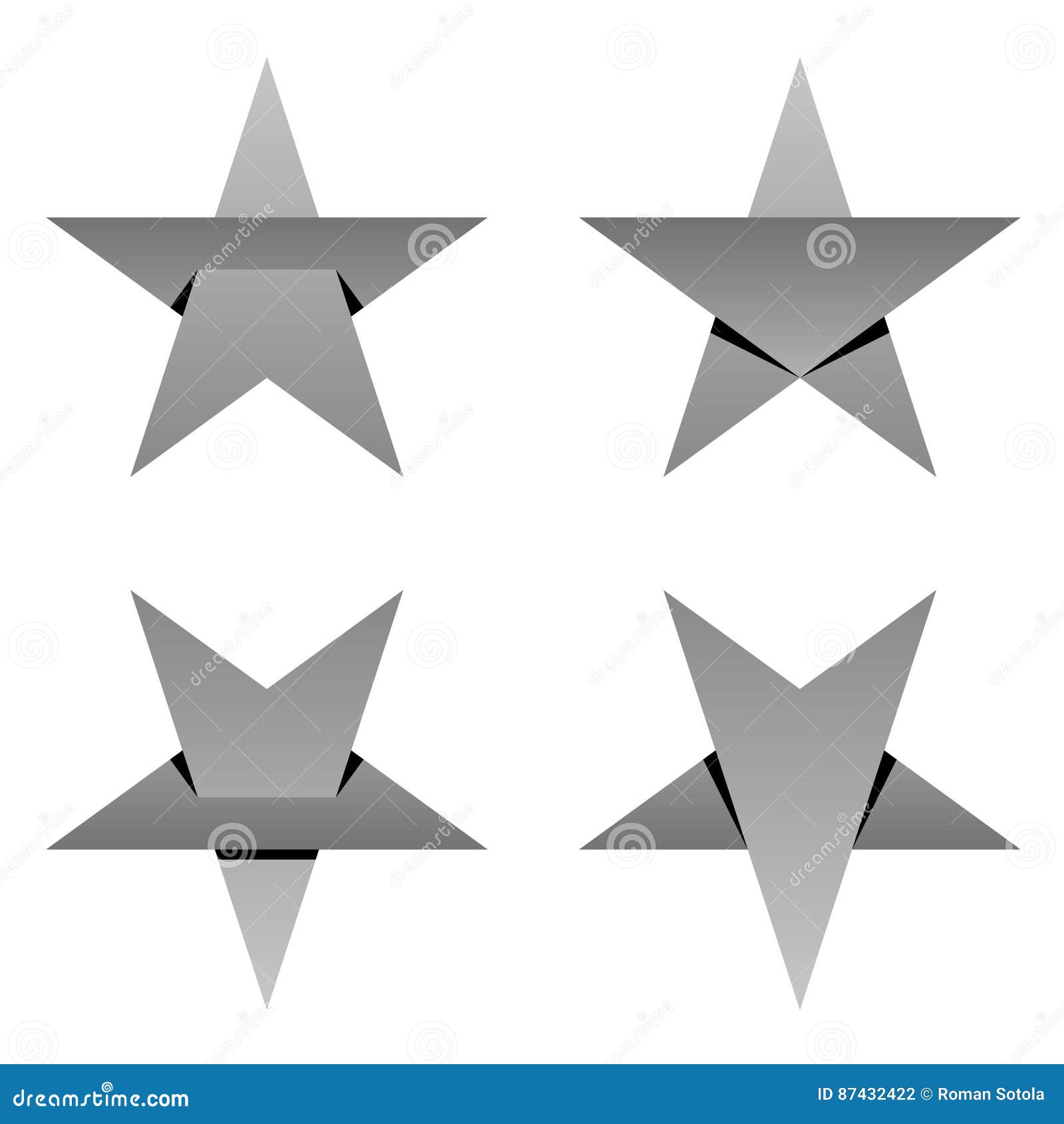 Grey paper star overlay stock vector. Illustration of overlap - 87432422