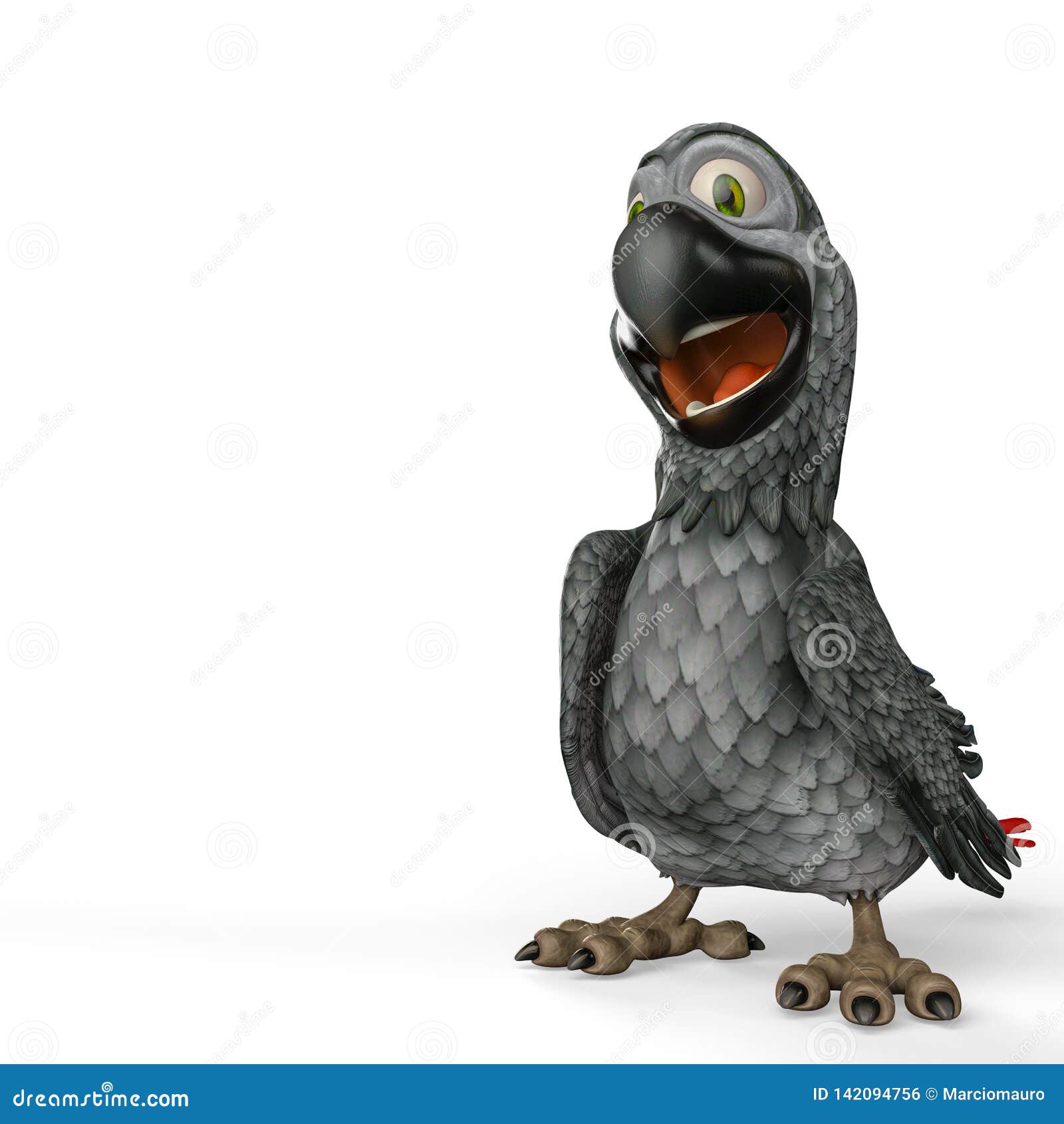Grey Parrot Cartoon Model Pose Stock Illustration - Illustration of ...