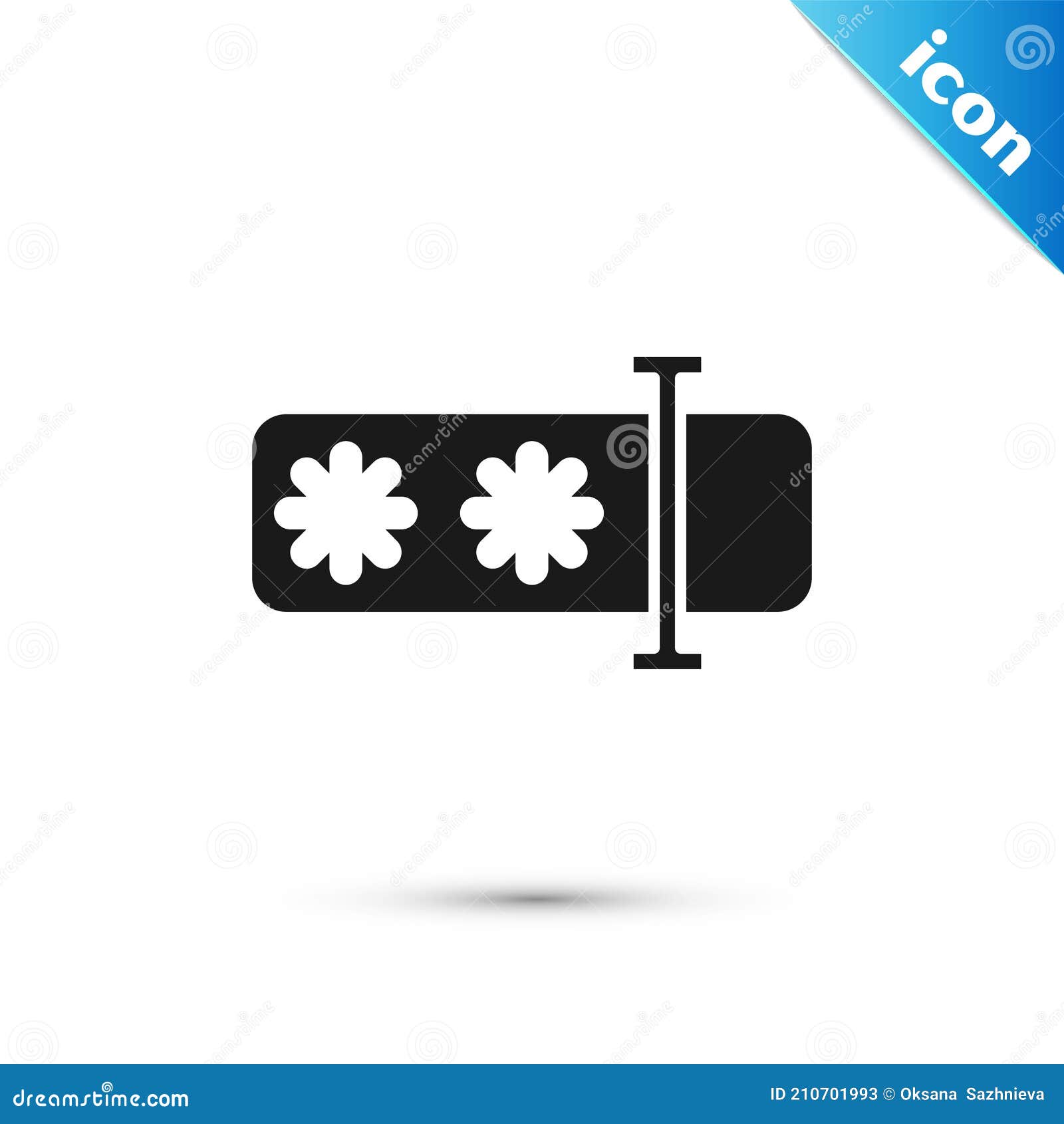 Grey Password Protection and Safety Access Icon Isolated on White ...