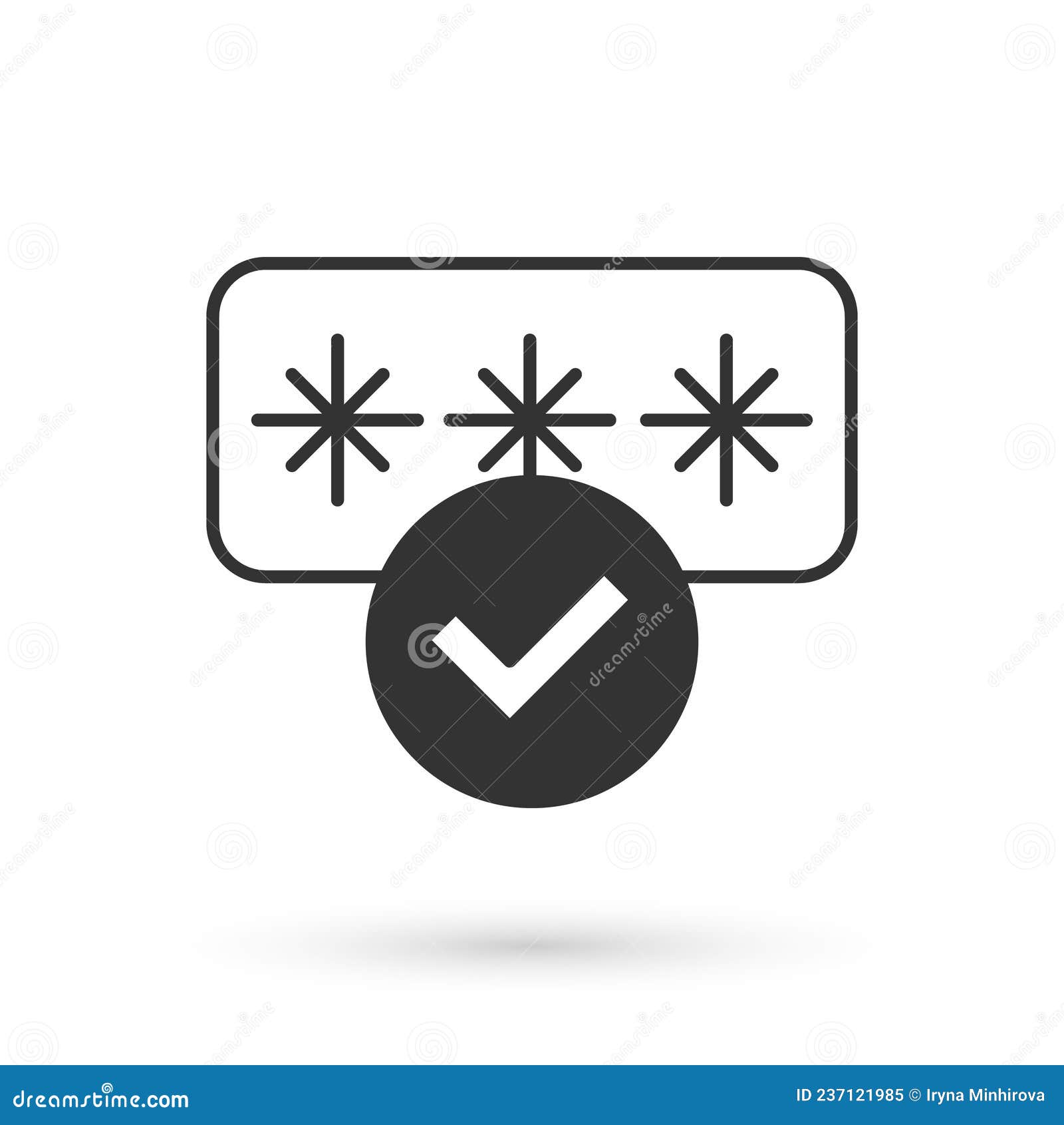 Grey Password Protection and Safety Access Icon Isolated on White ...