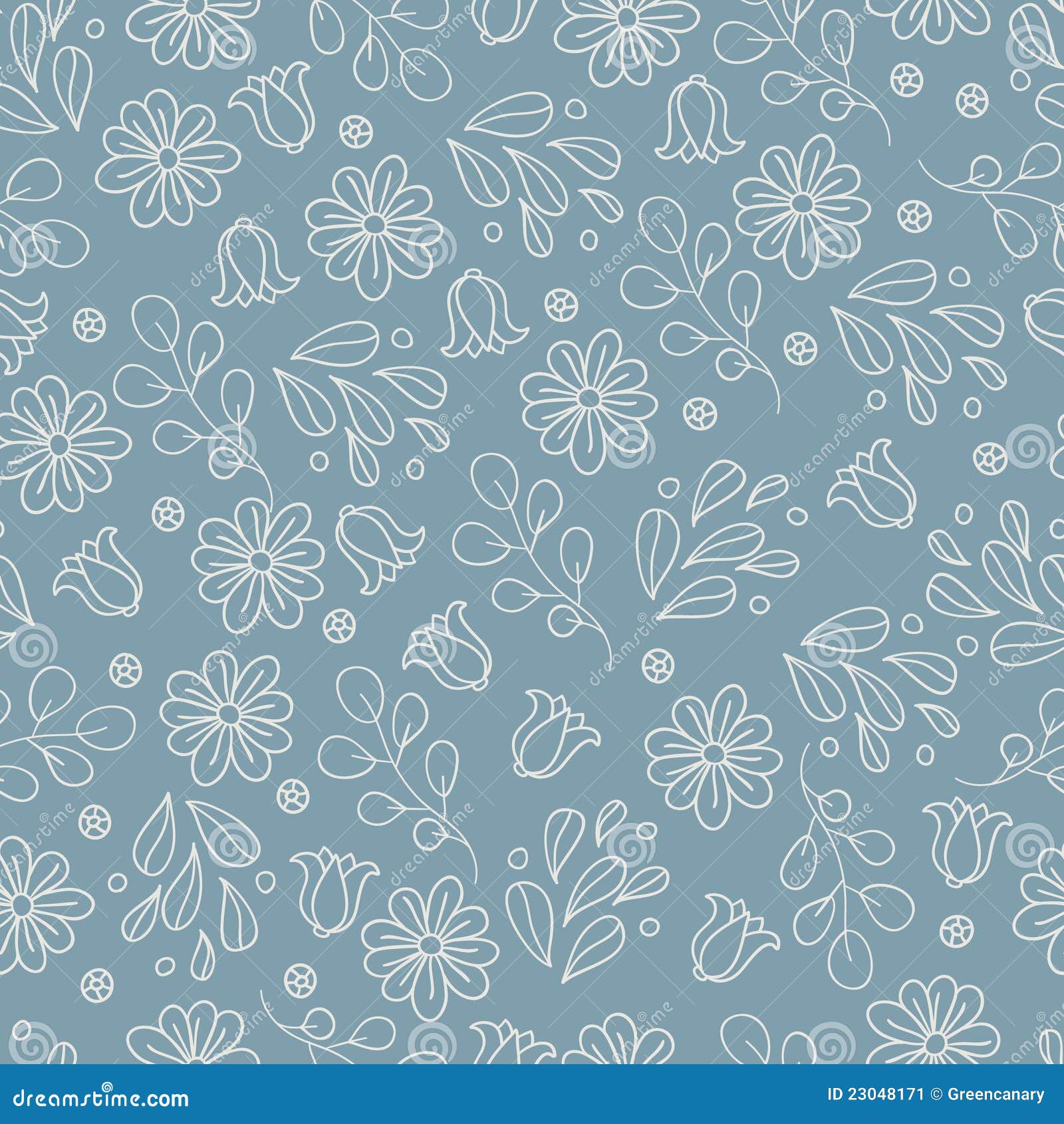 Grey pattern with flowers stock vector. Illustration of wallpaper ...