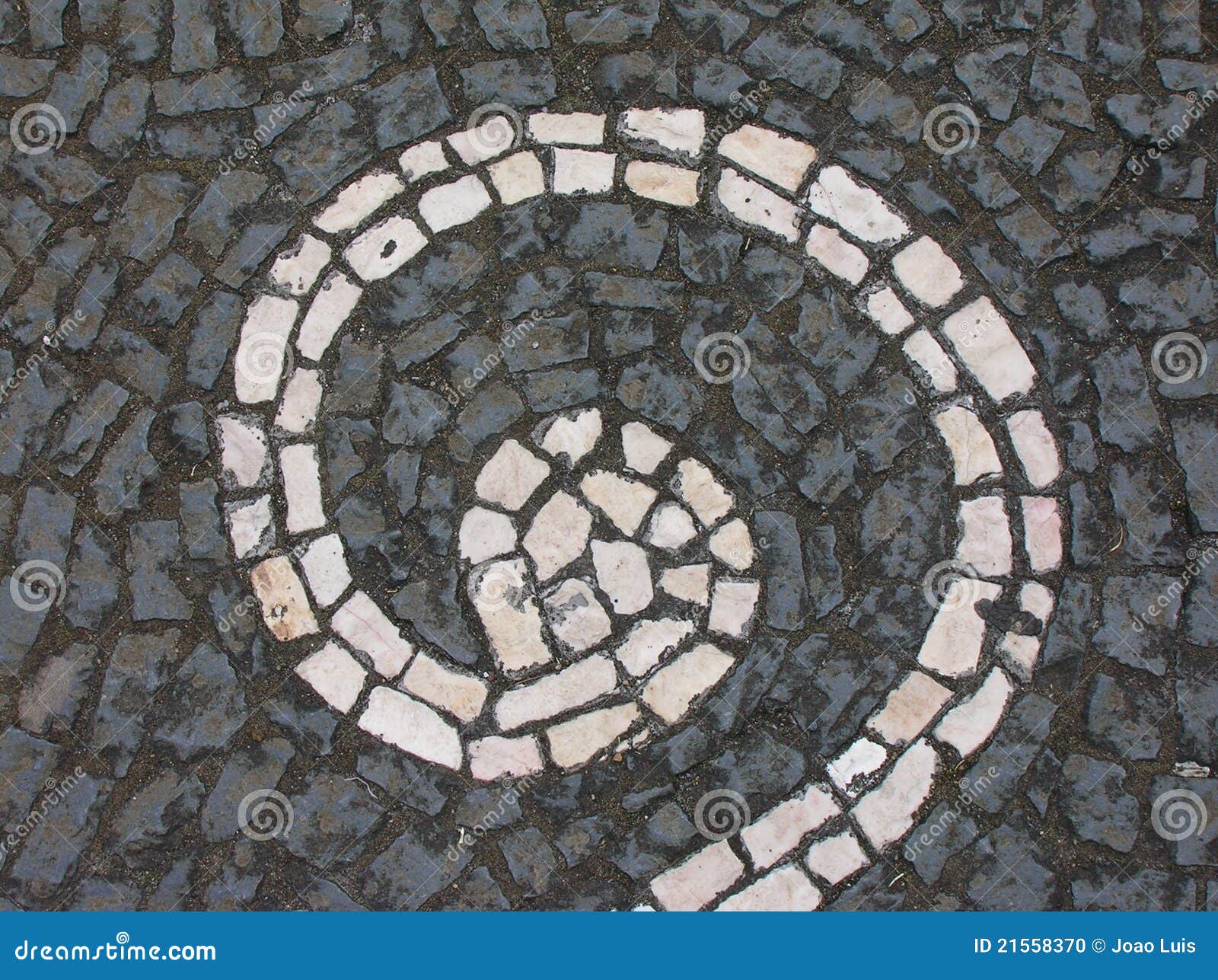 Grey Paving with White Spiral Stock Photo - Image of abstract ...