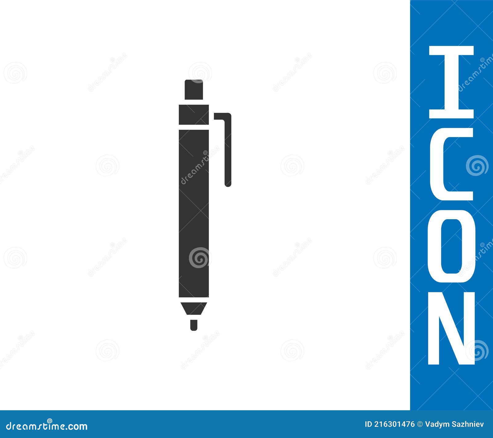 Grey Pen Icon Isolated on White Background. Vector Stock Vector ...