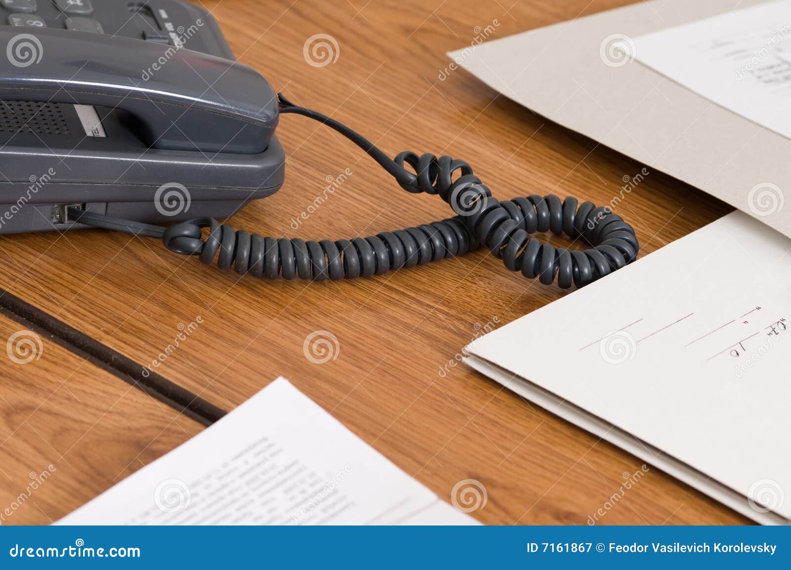 Grey phone at office. stock image. Image of papers, contract - 7161867