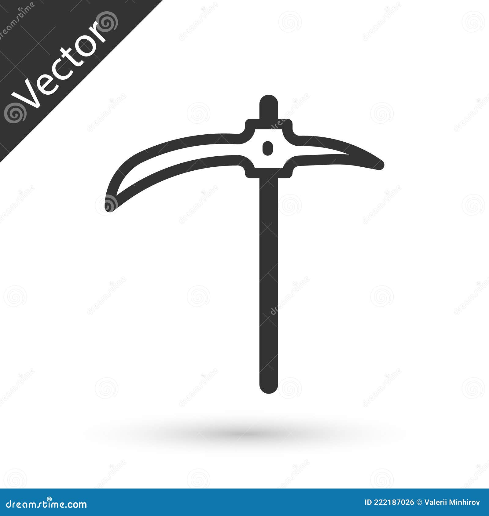 Grey Pickaxe Icon Isolated on White Background. Vector Stock Vector ...