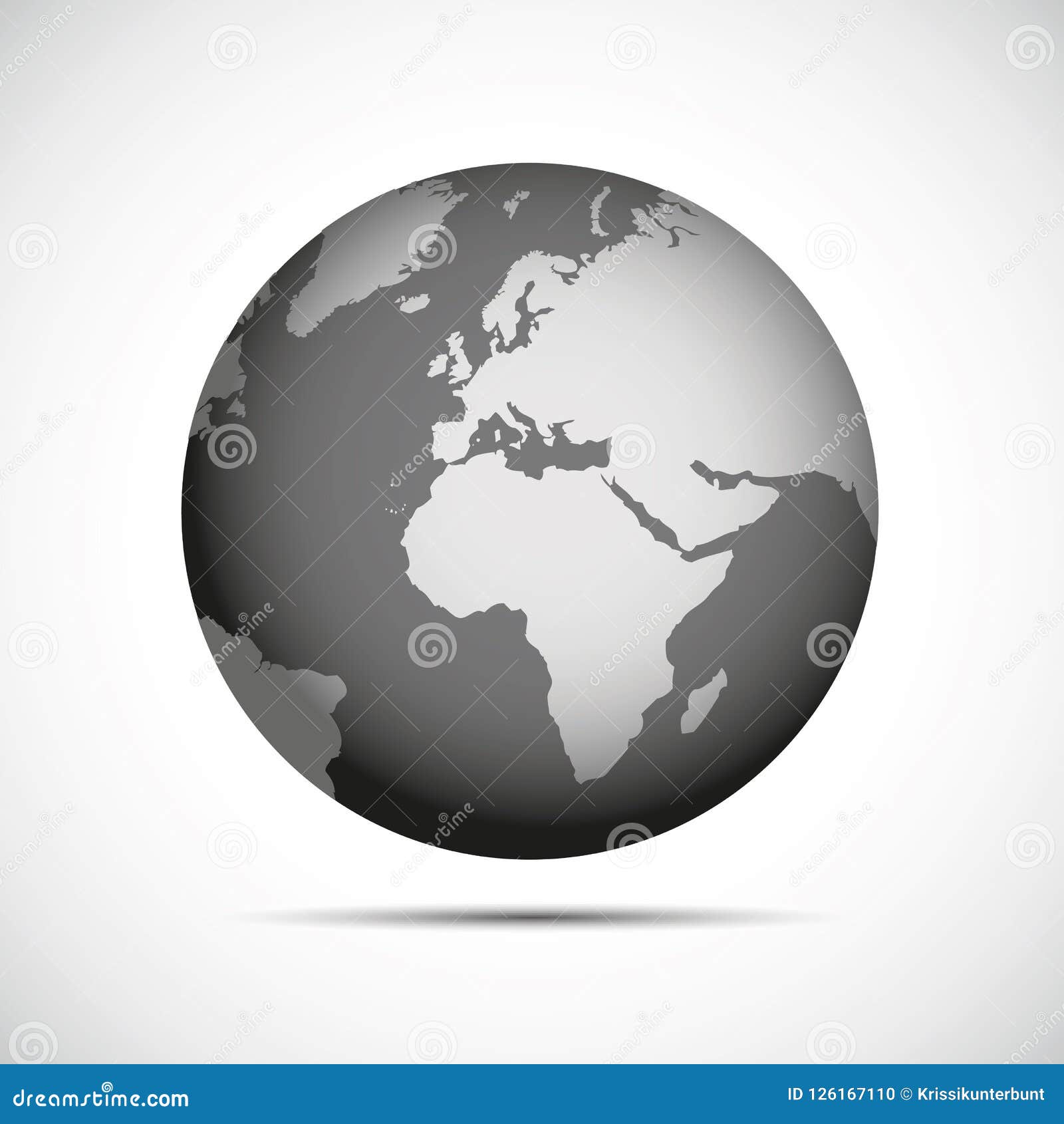 Grey Planet Earth Icon Flat Design Stock Vector - Illustration of ...