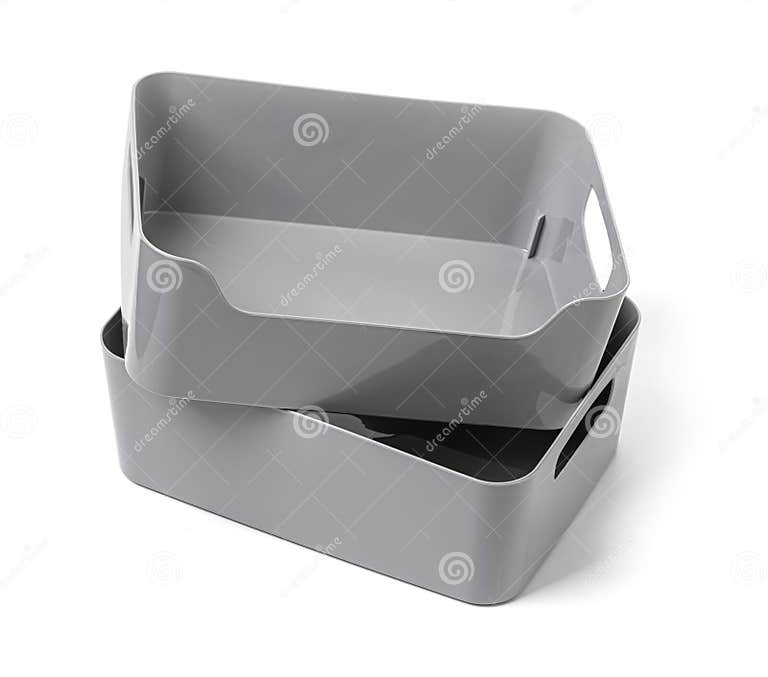 Grey plastic box stock photo. Image of horizontal, case - 295611352
