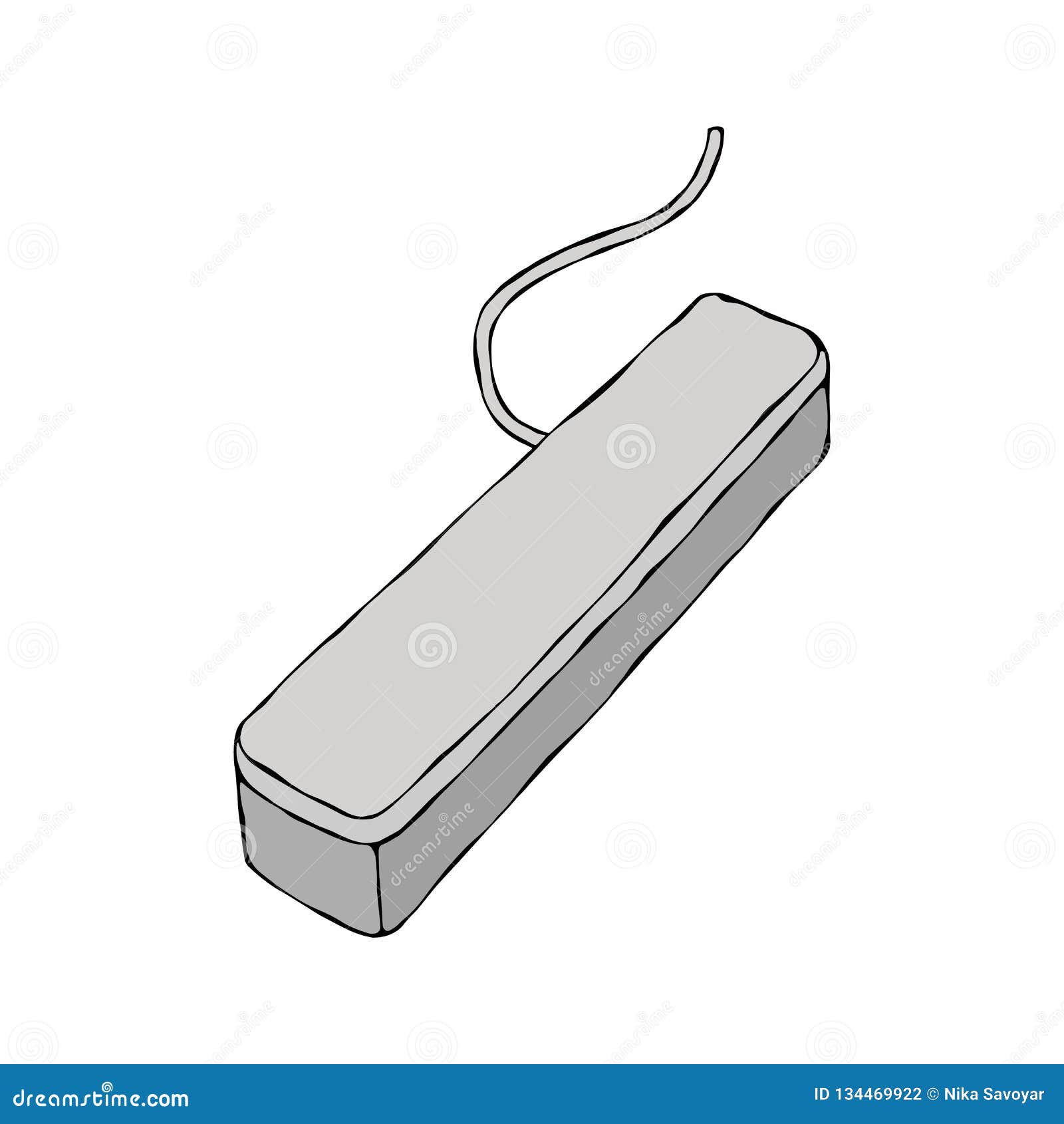 Grey Plastic Box with Wire. EPS10 Vector. Hand Drawn Doodle Style ...
