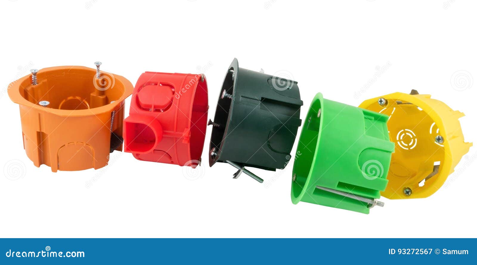 Grey Plastic Electrical Junction Stock Image - Image of plastic ...