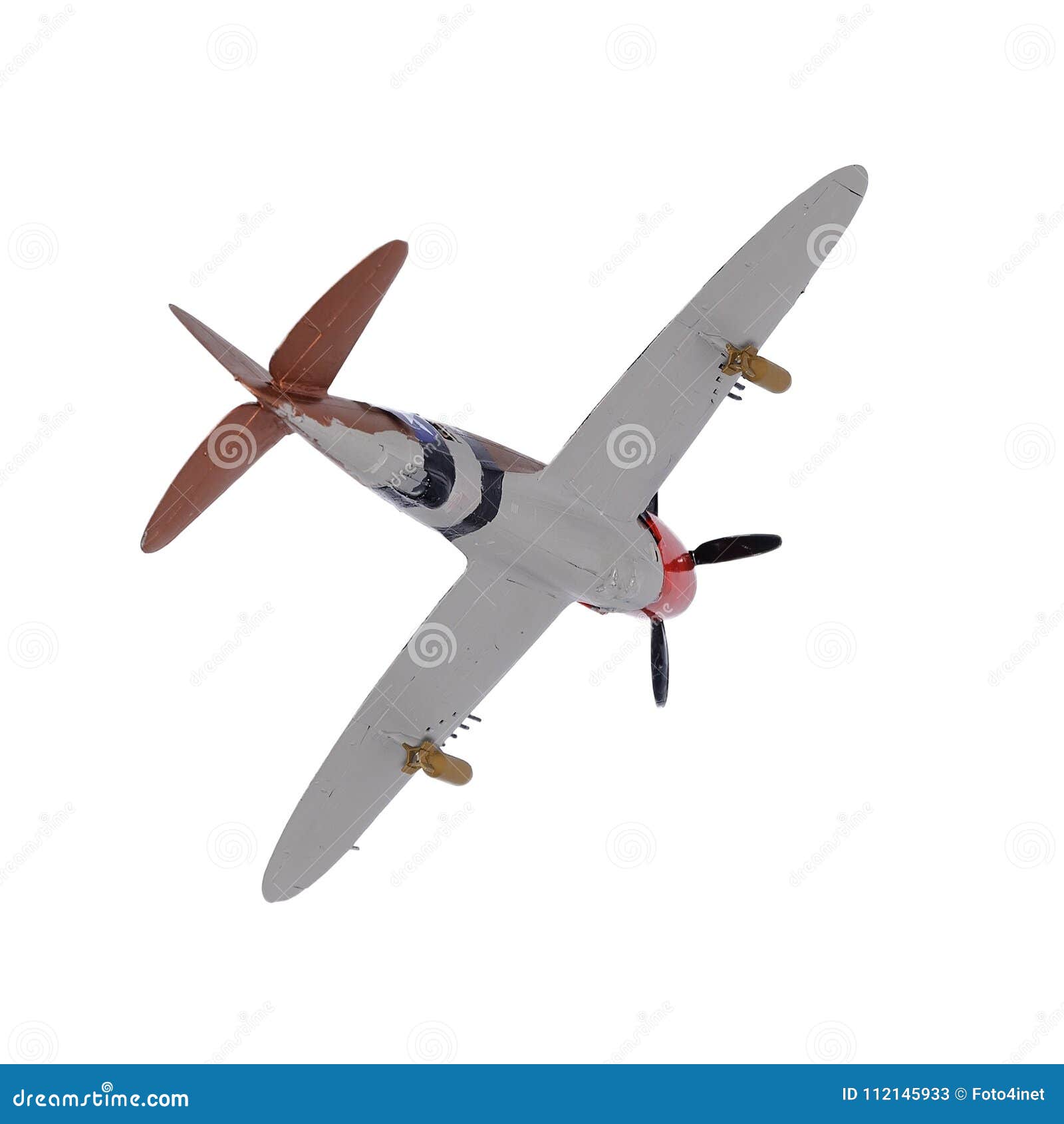 Grey Plastic Plane Isolated on the White Background Stock Image - Image ...