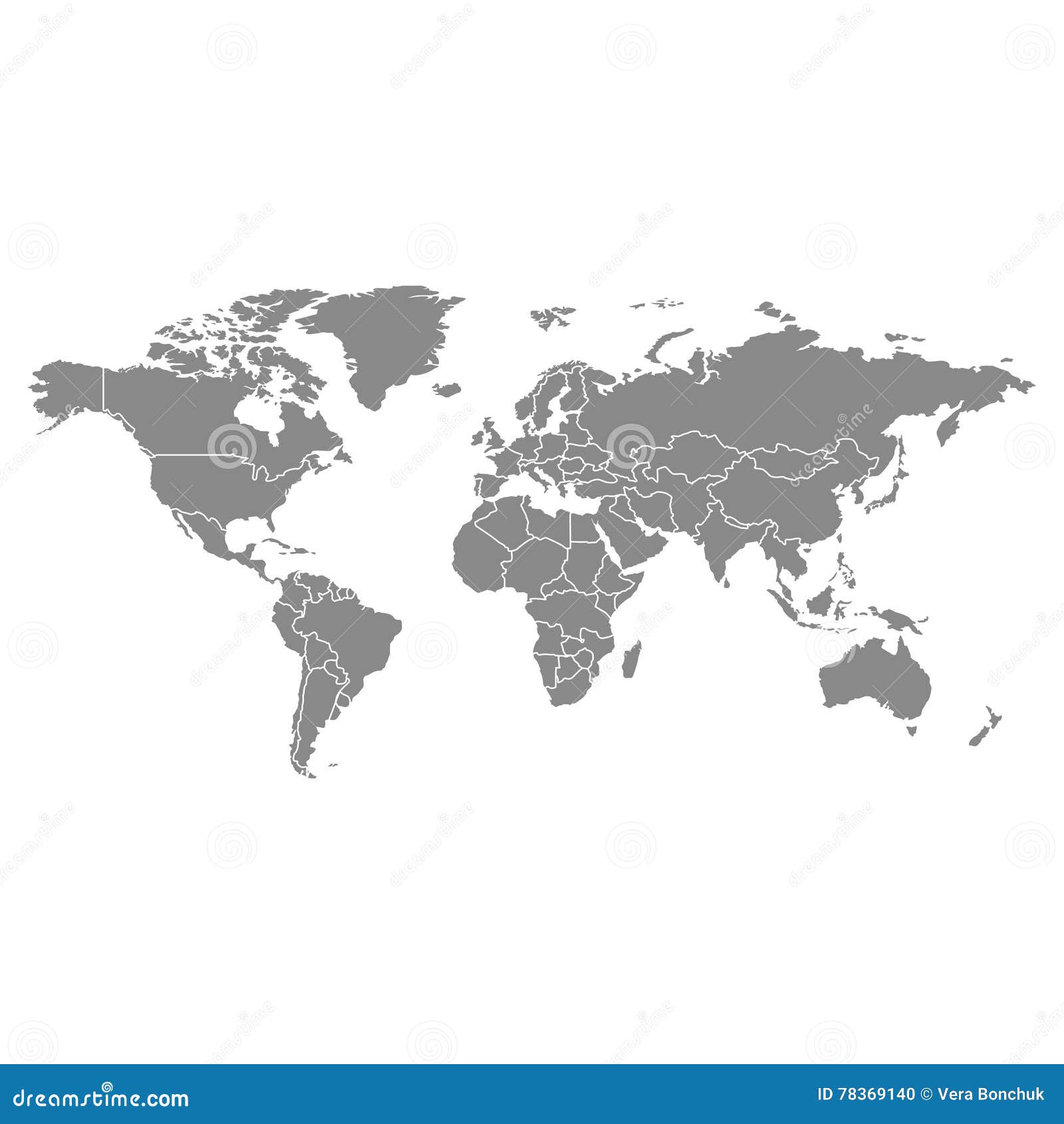 Grey Political World Map Illustration | CartoonDealer.com #78369140