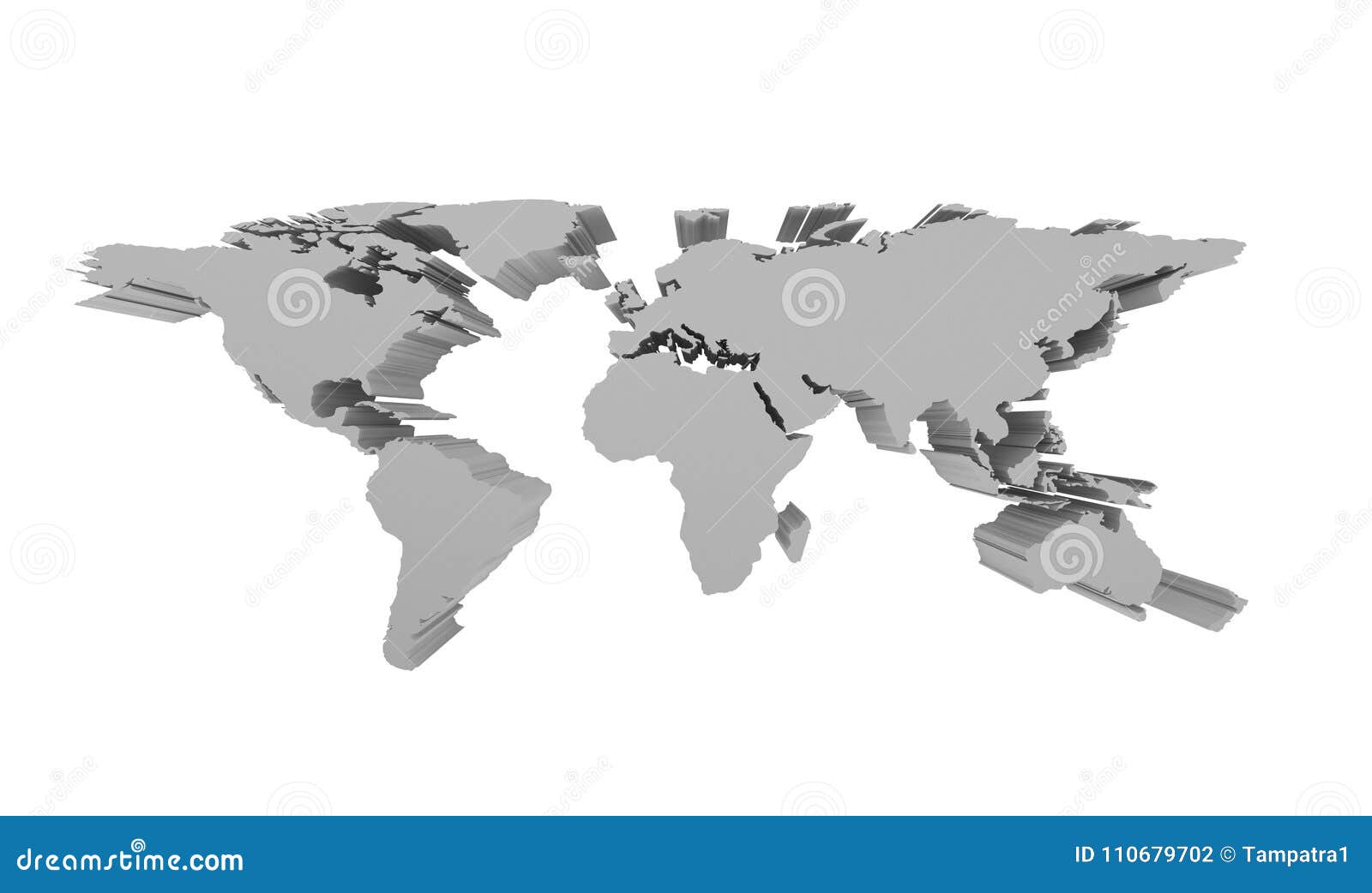 Grey Political World Map Isolated on White, 3d Perspective Illu Stock ... Grey Political World Map Isolated on White, 3d Perspective Illu Stock ...