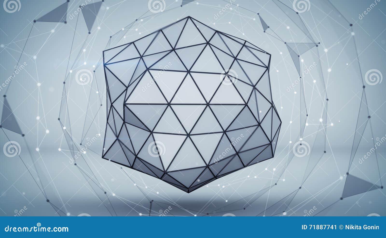 Grey Polygon Shape. Abstract 3D Render Stock Illustration ...