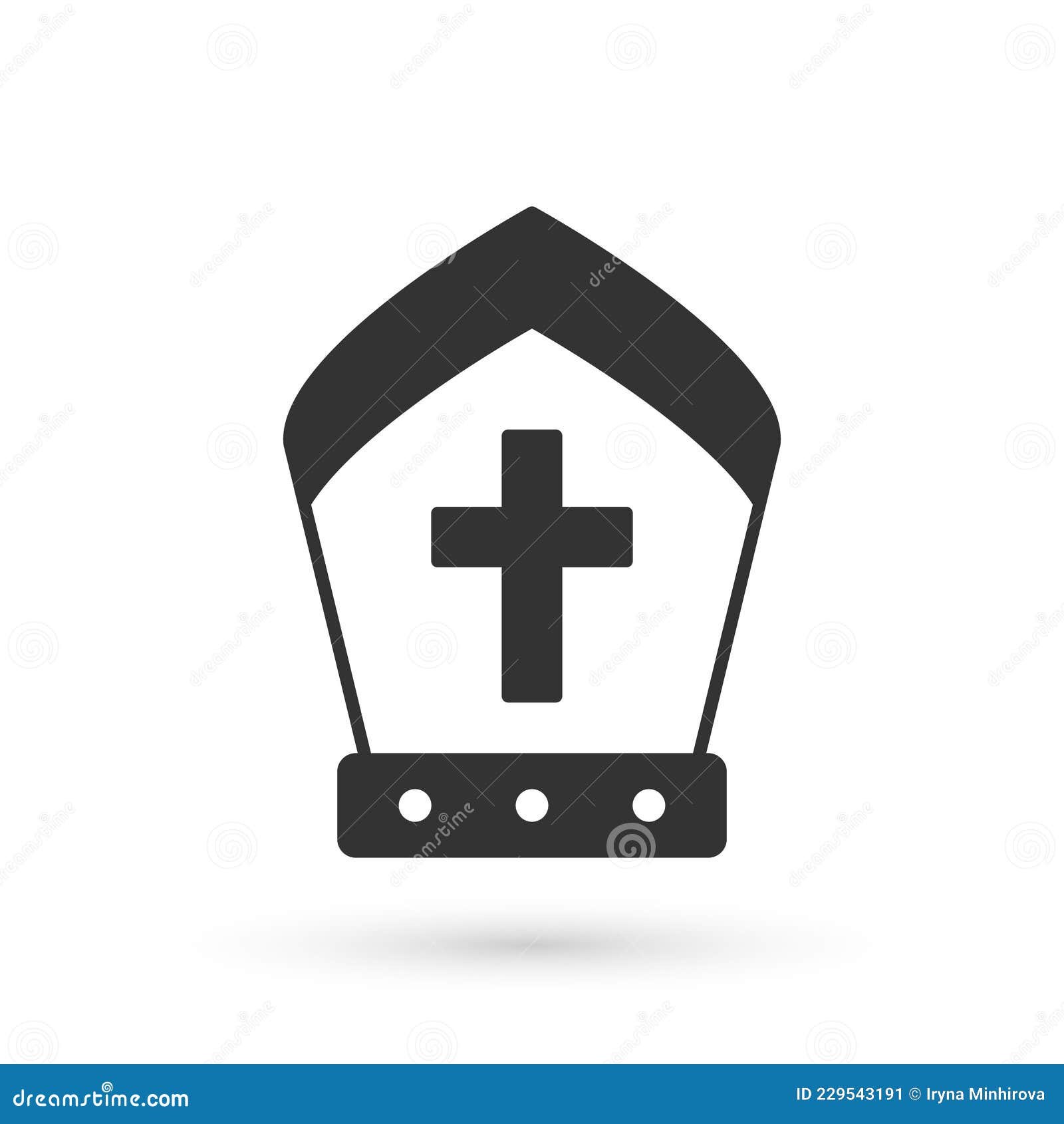 Grey Pope Hat Icon Isolated on White Background. Christian Hat Sign ...